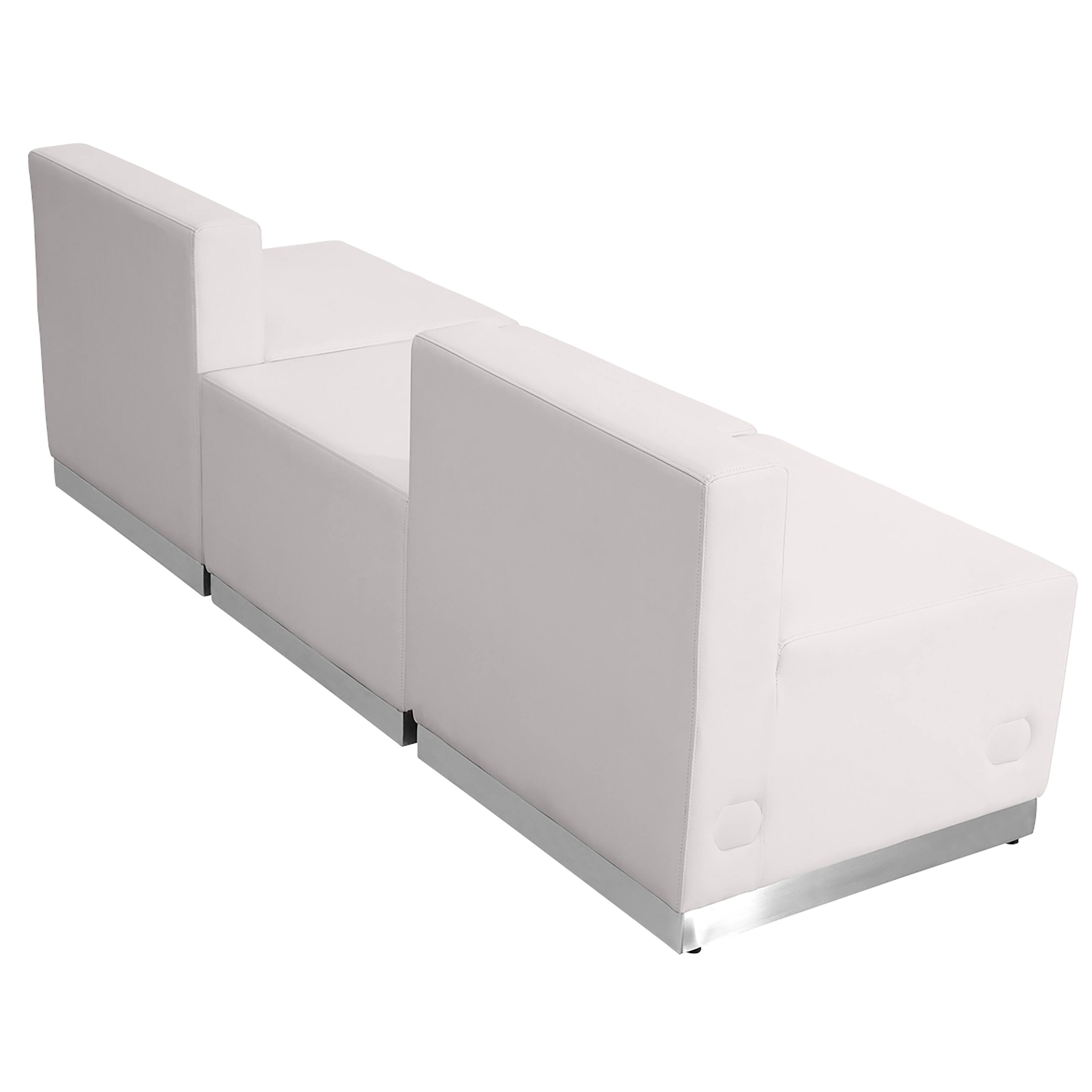 Emma + Oliver Faux Leather Modular Reception Seating Configuration, 3 ...