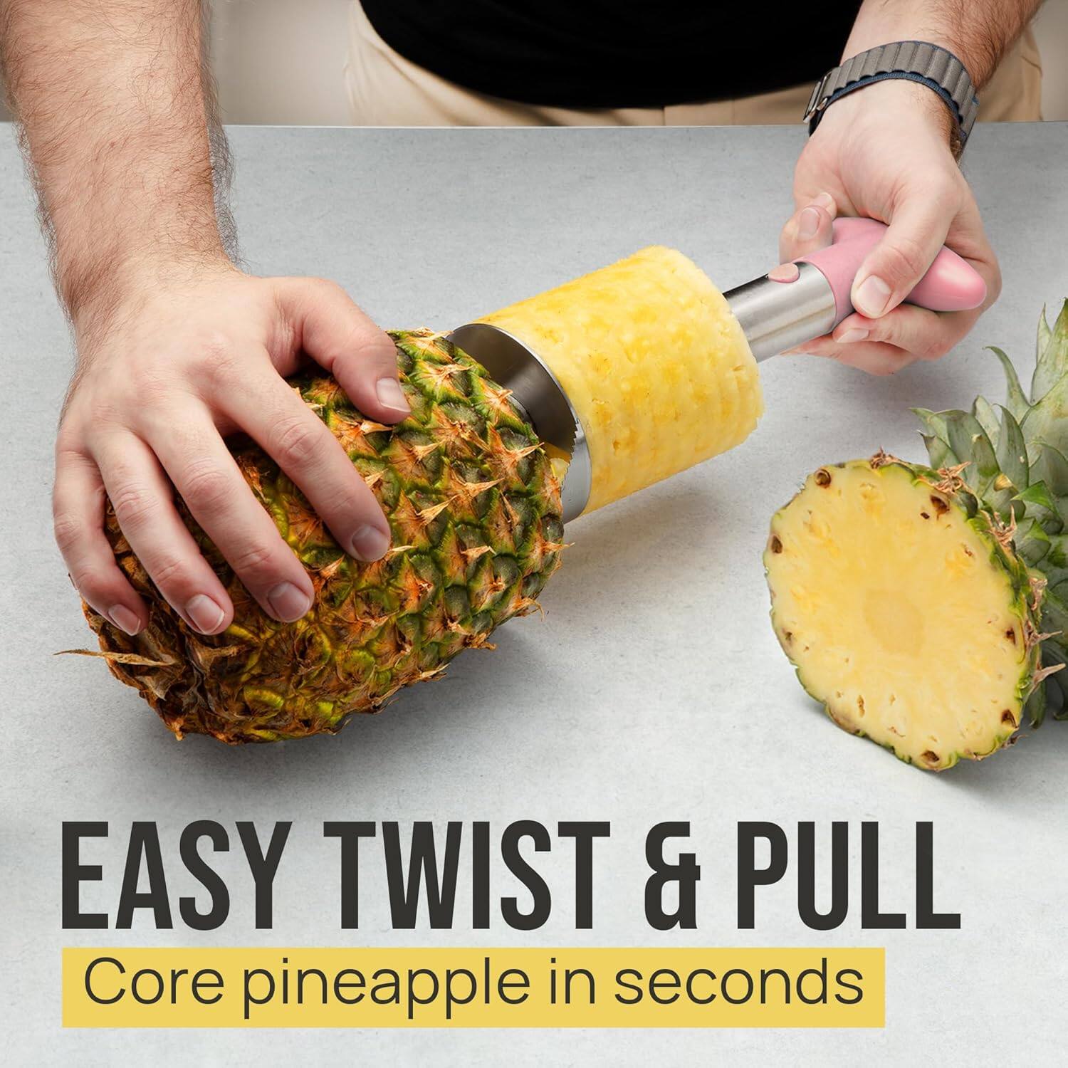 Zulay Kitchen Stainless Steel Pineapple Corer & Slicer + Eye Removal ...