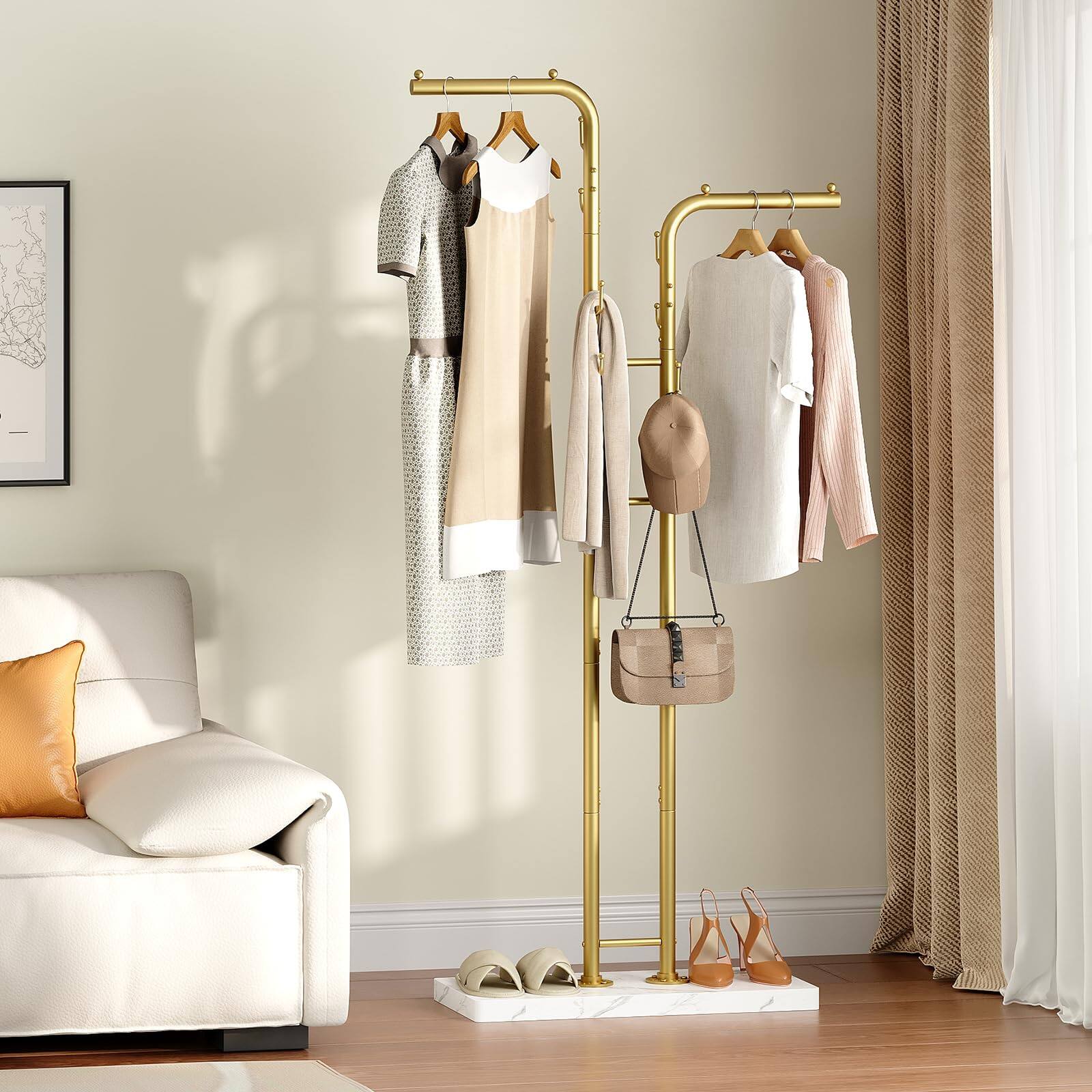 Hirose Alice Coat Hanger Stand Floor Standing Rack Entryway Tree With 8 ...