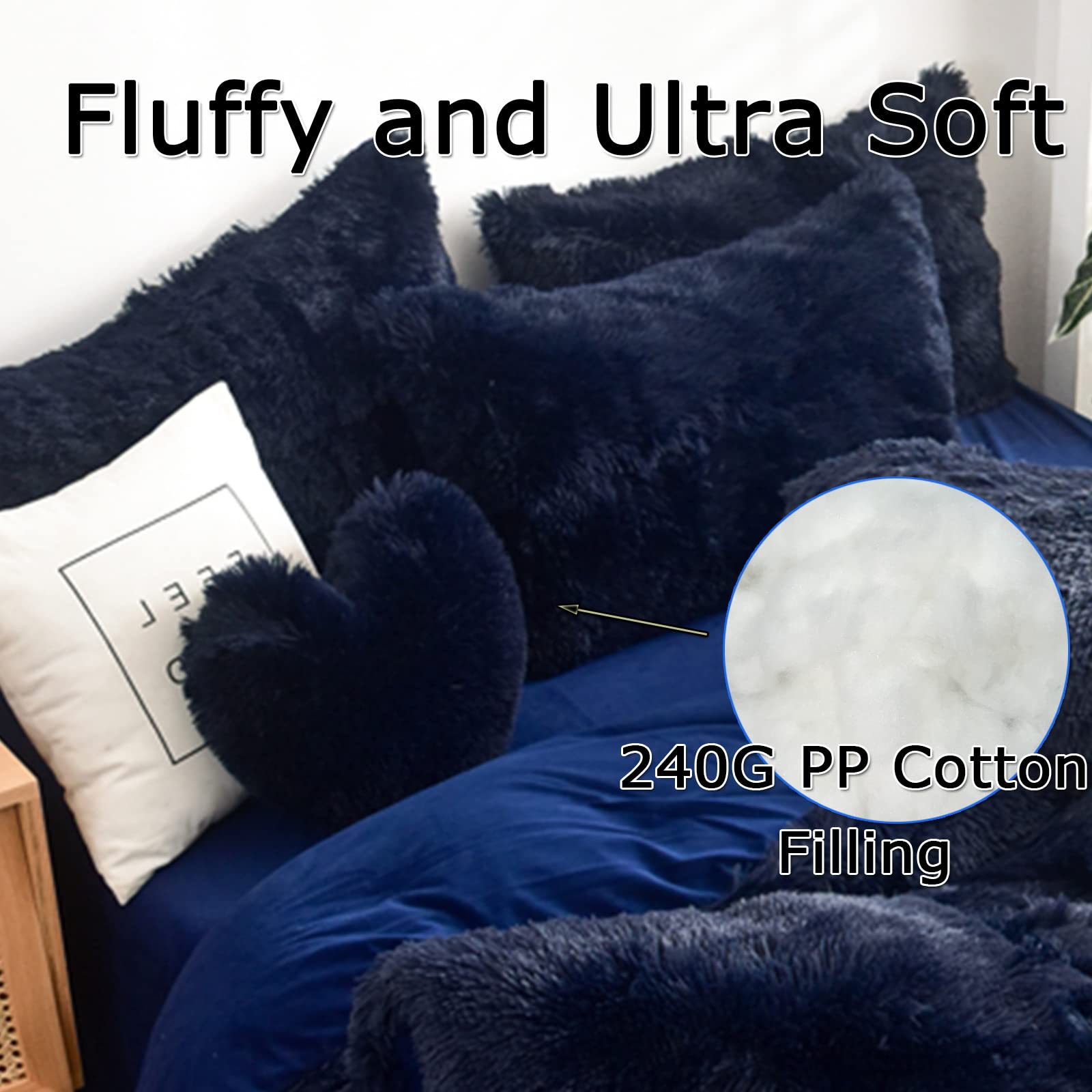 Paradigms Interiors Fluffy Heart Throw Pillows Shaggy Decorative Pillow ...