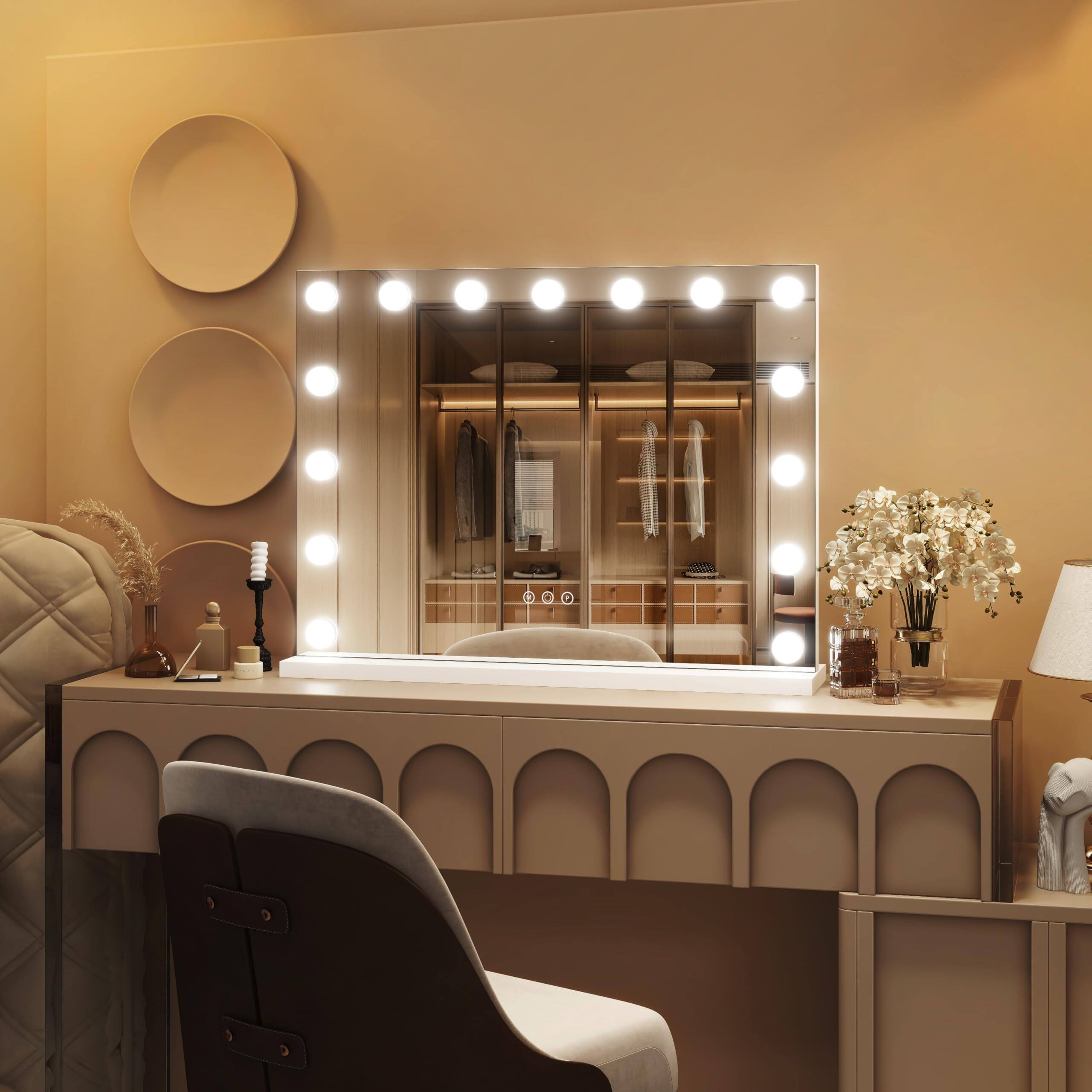 HM 1810 Hollywood Vanity Mirror With Lights Dimmable Led Bulbs Makeup ...