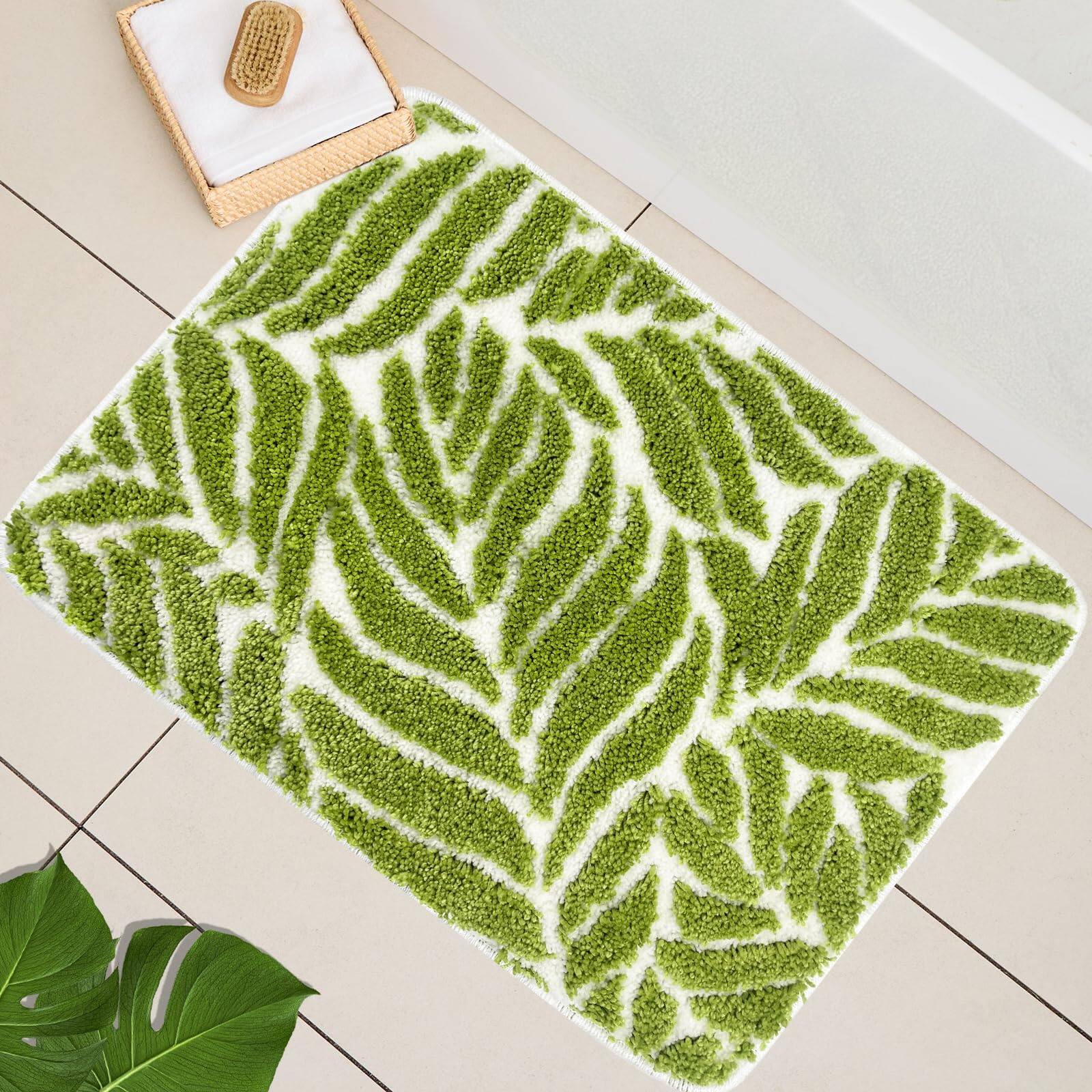Paradigms Interiors Bathroom Runner Rug 4ft Long Bath Mat Leaf Bedroom ...