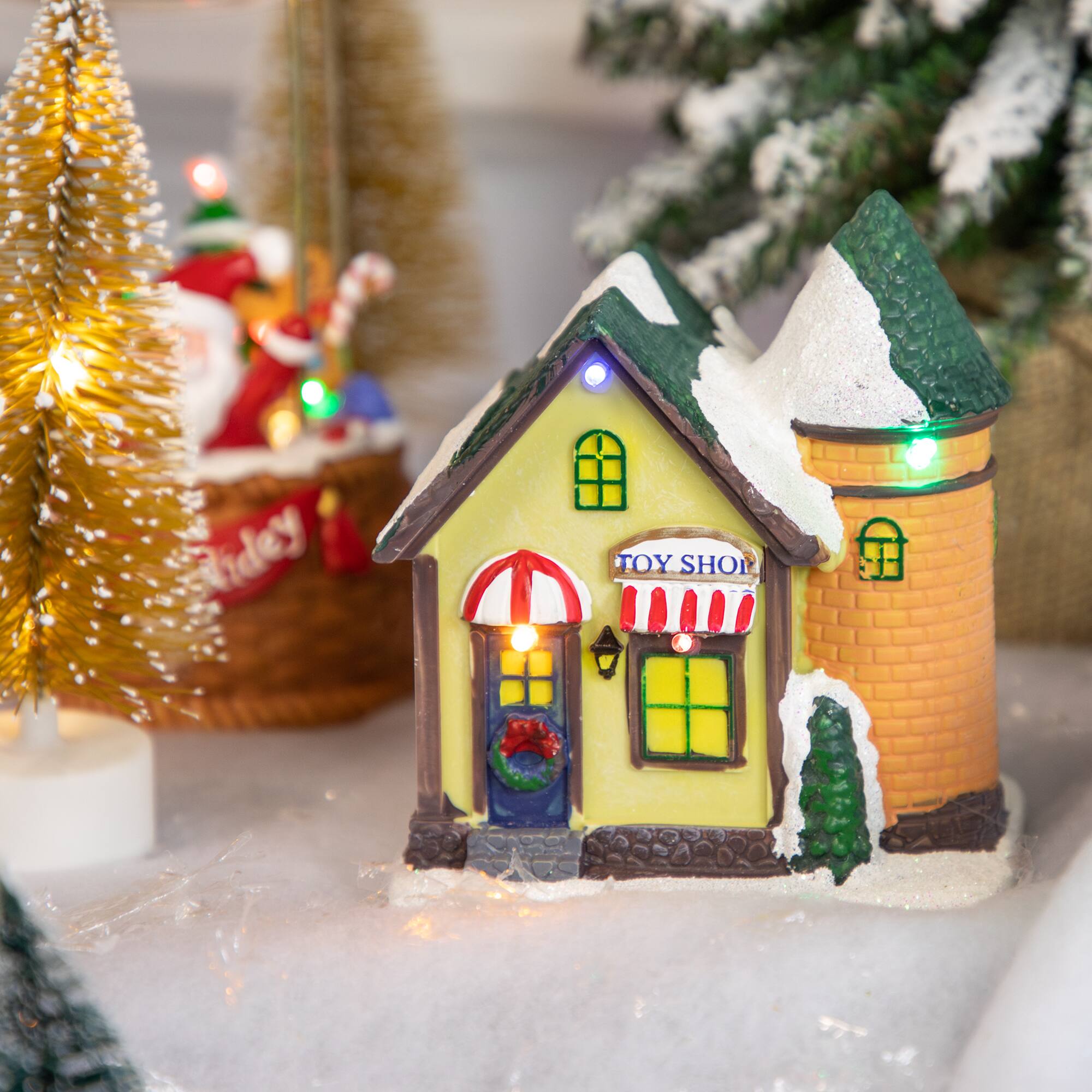 Northlight LED Lighted Snowy Toy Shop Christmas Village Display Piece 5 ...