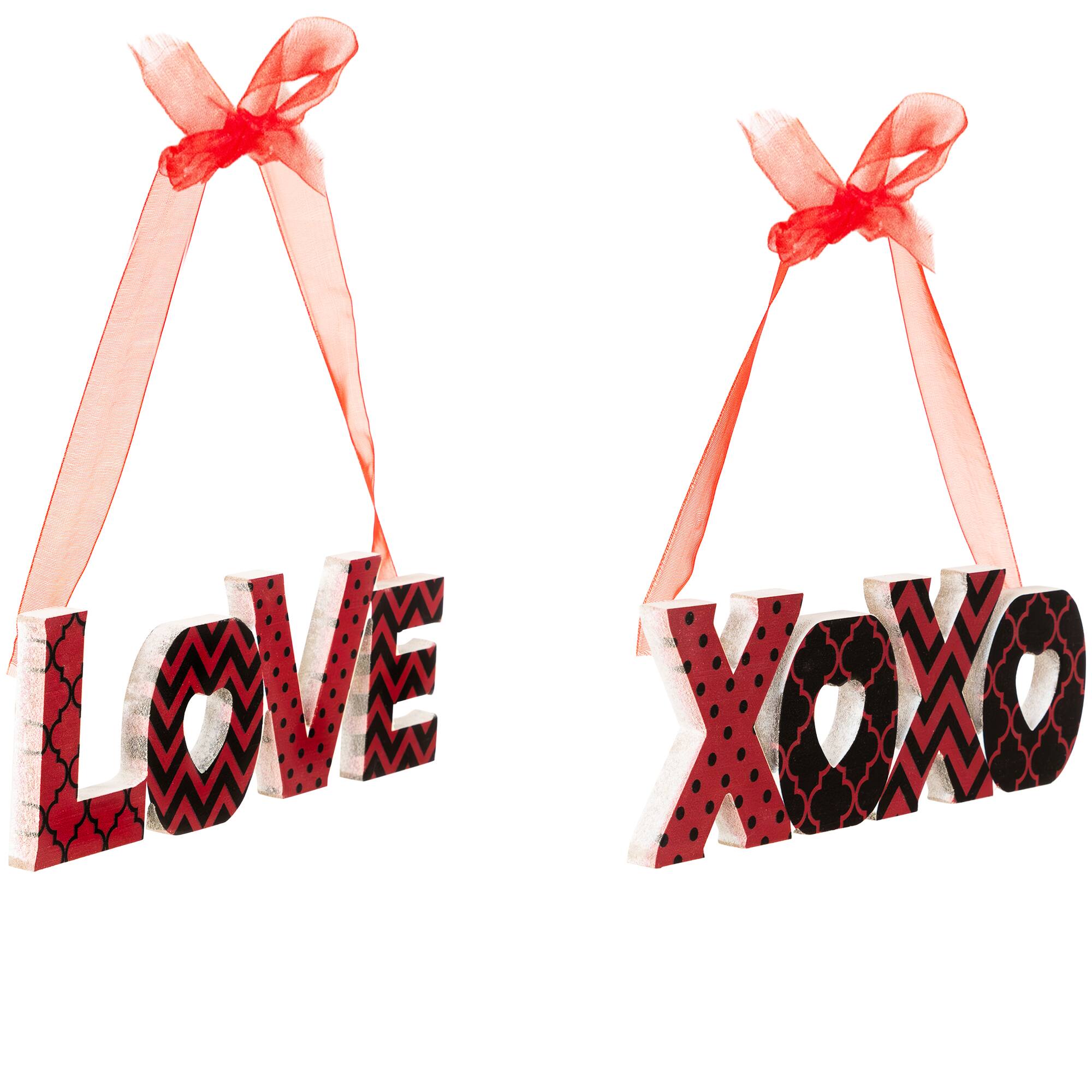 Northlight Wooden LOVE and XOXO Valentine's Day Wall Decorations 8" and ...