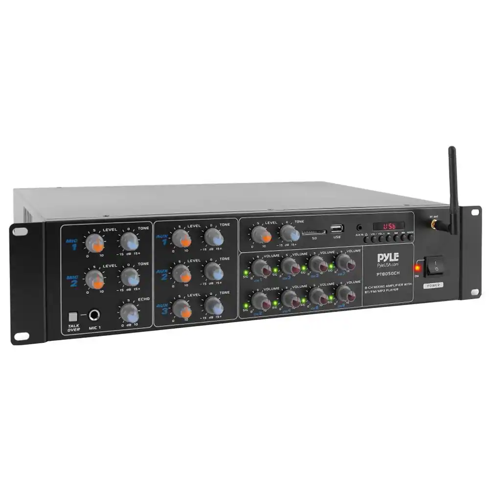 PYLE 12 Channel Audio Karaoke Mixer Amplifier Black PT12050CH - Best Buy