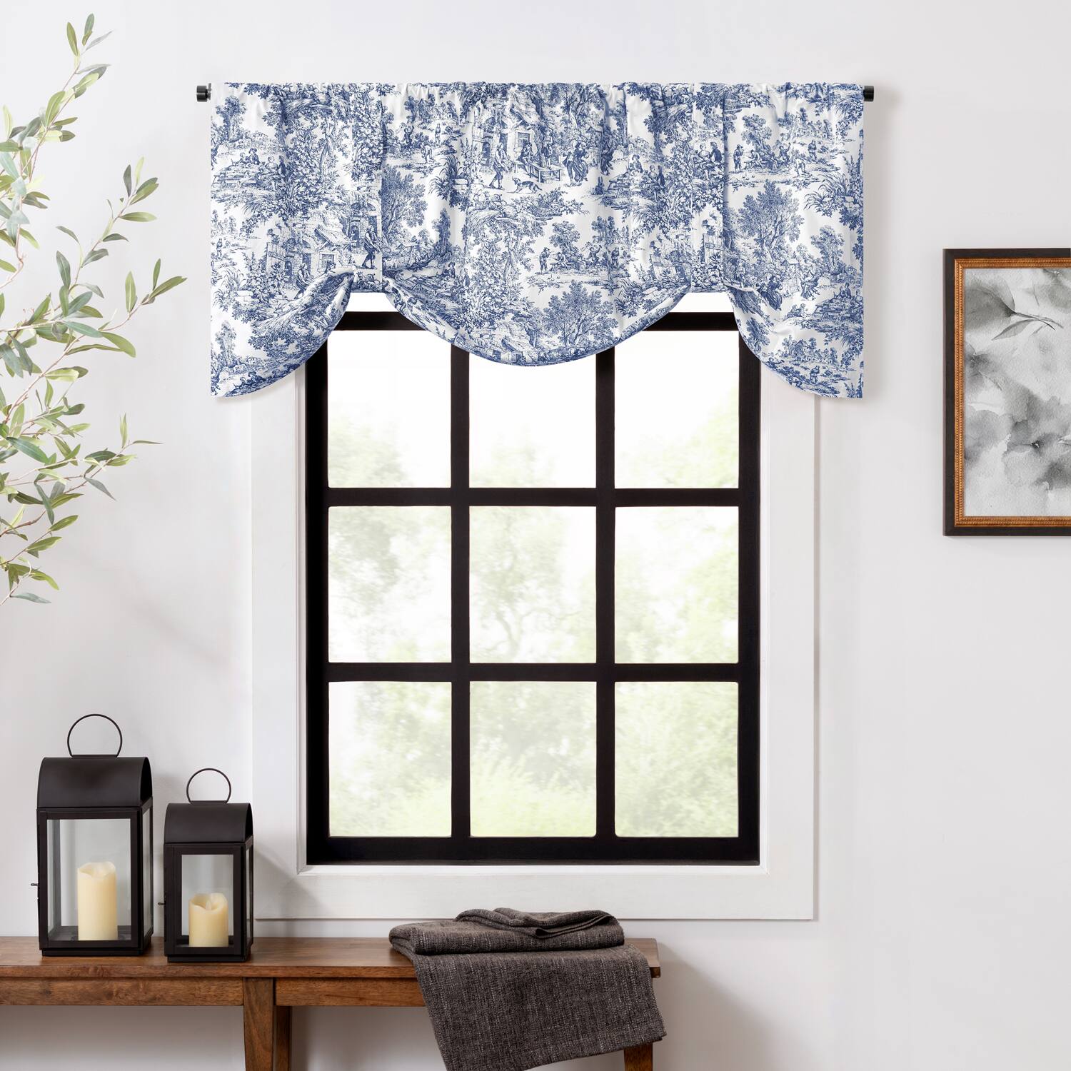 Ellis Curtain ELLIS 100% Cotton Victoria Park Toile Tie Up Valance ...