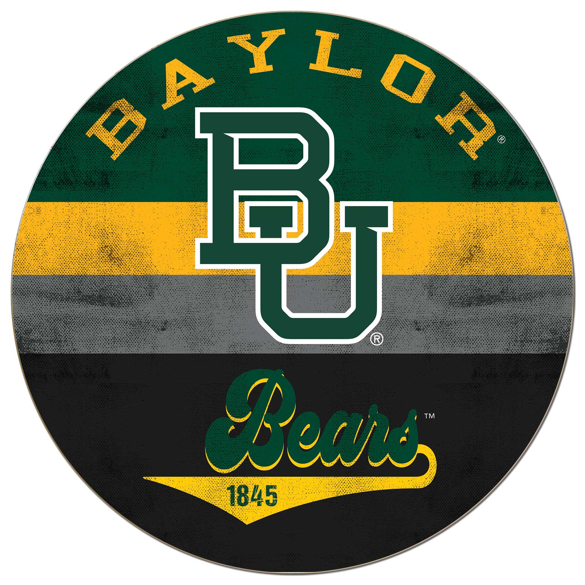 Jardine Baylor Bears 20'' x 20'' Retro Logo Circle Sign Green 4965562 ...