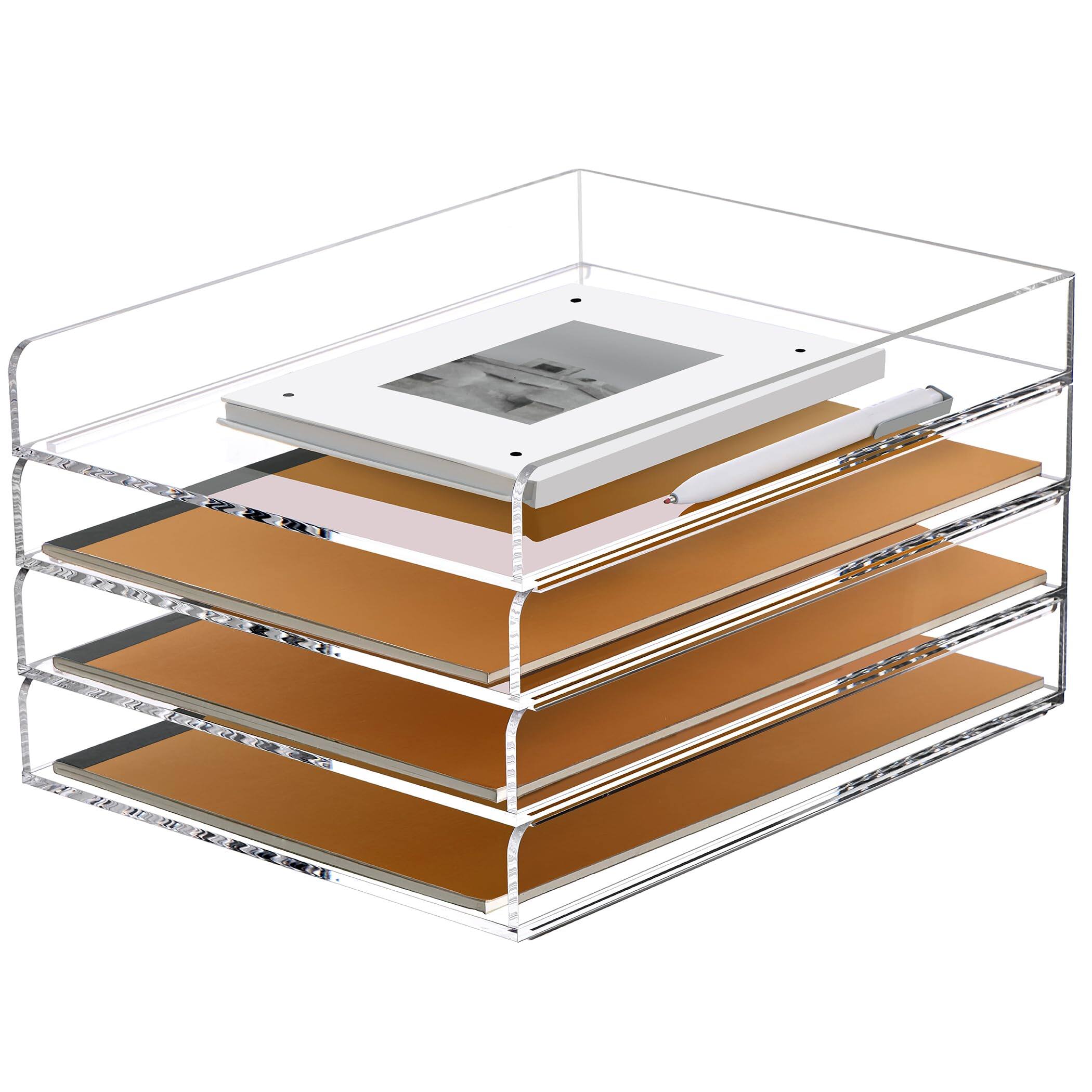 Dapper Styles Stackable Paper Letter Tray A4 File Desk Organizer ...