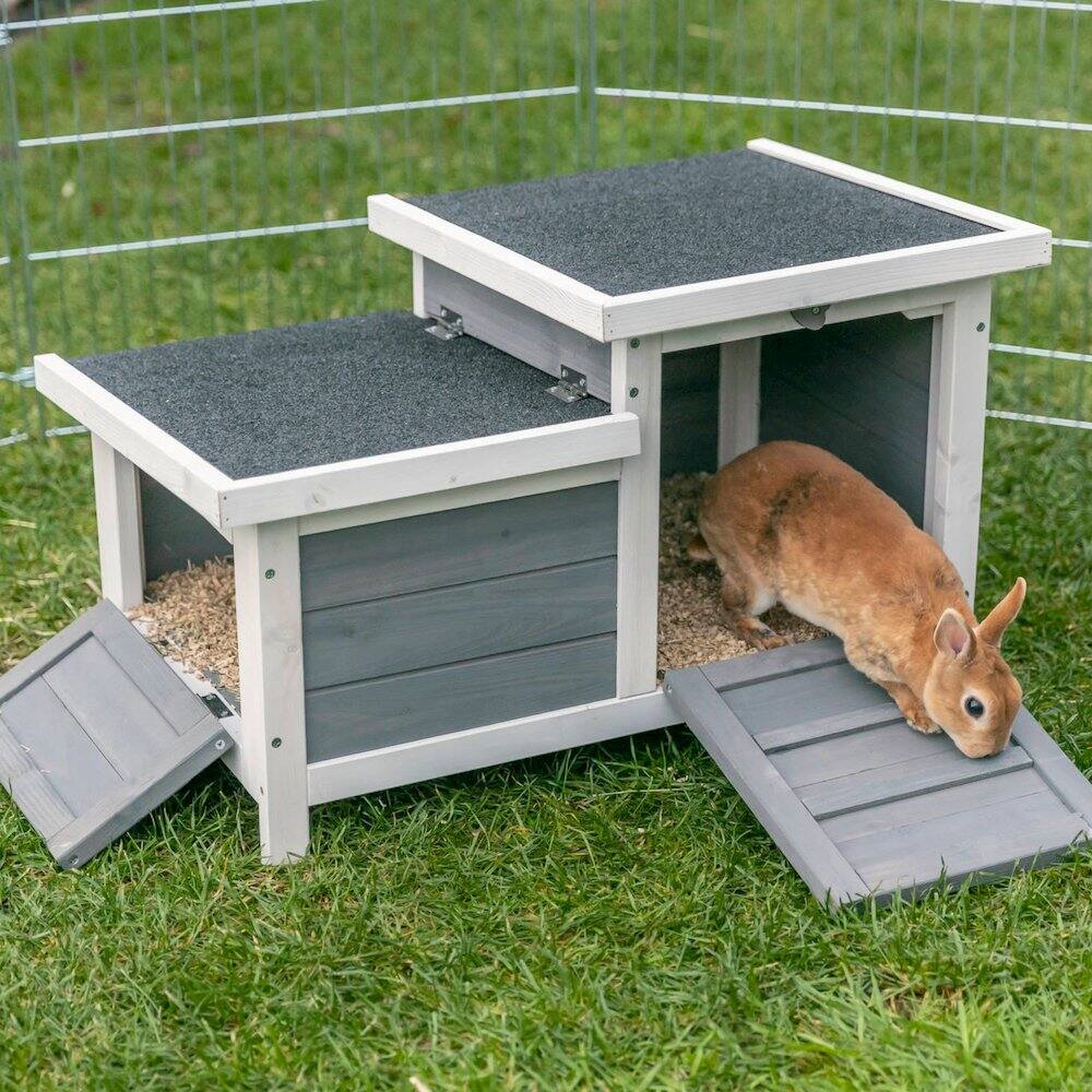 TRIXIE Weatherproof Outdoor Elevated Wooden Small Animal House with ...