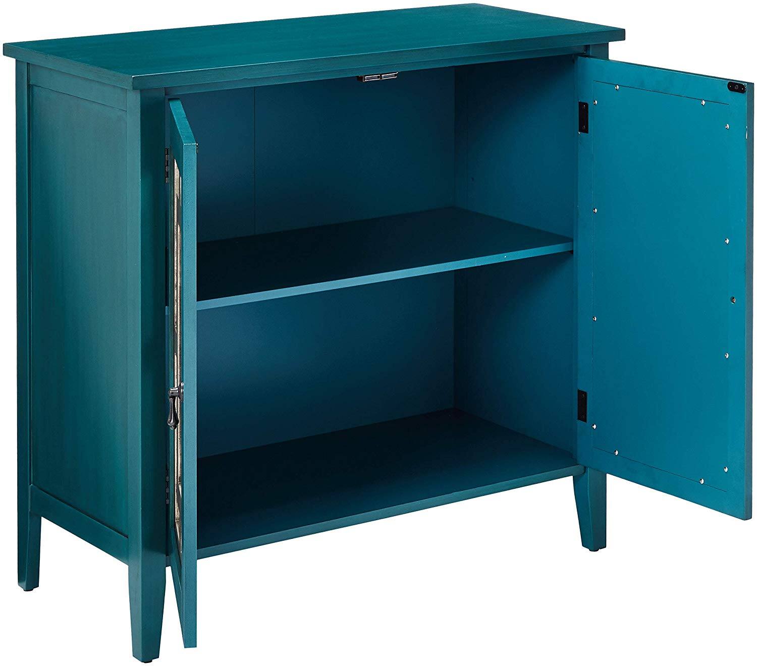 Kings Brand Furniture Ilya 2 Door Accent Cabinet, Antique Blue ...