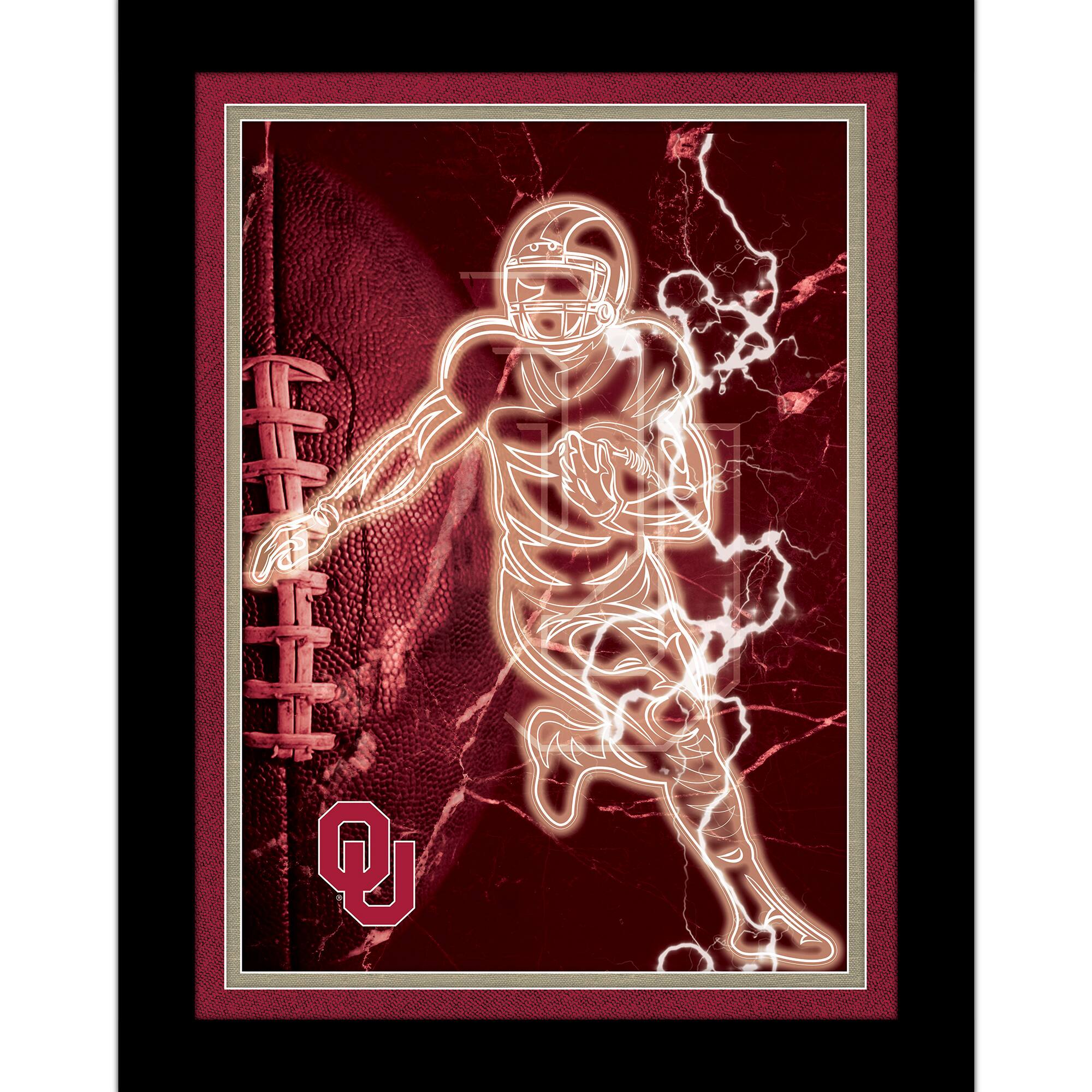 Fan Creations Oklahoma Sooners 12'' x 16'' Framed Neon Player Print ...