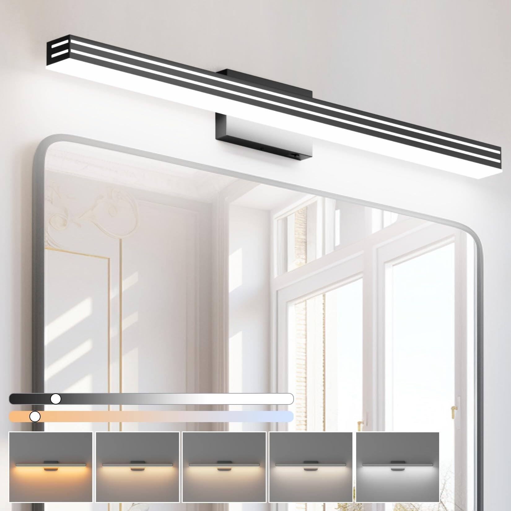 Earthley Blooms Vanity Light Temperature Dimmable Led Modern Bathroom ...