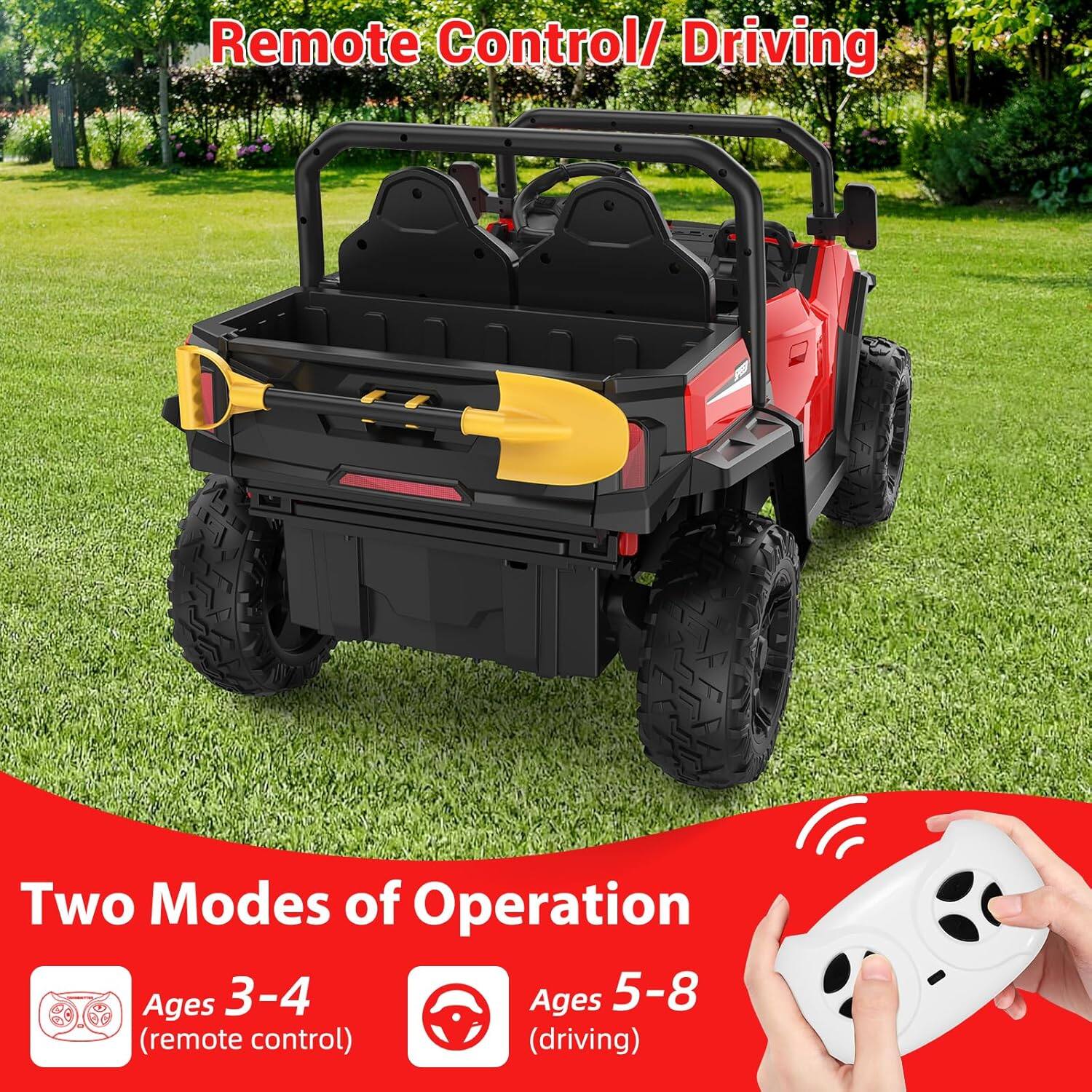GARVEE 24V 4WD 2 Seater Ride On Dump Truck for Kids, 4×200W Motors ...