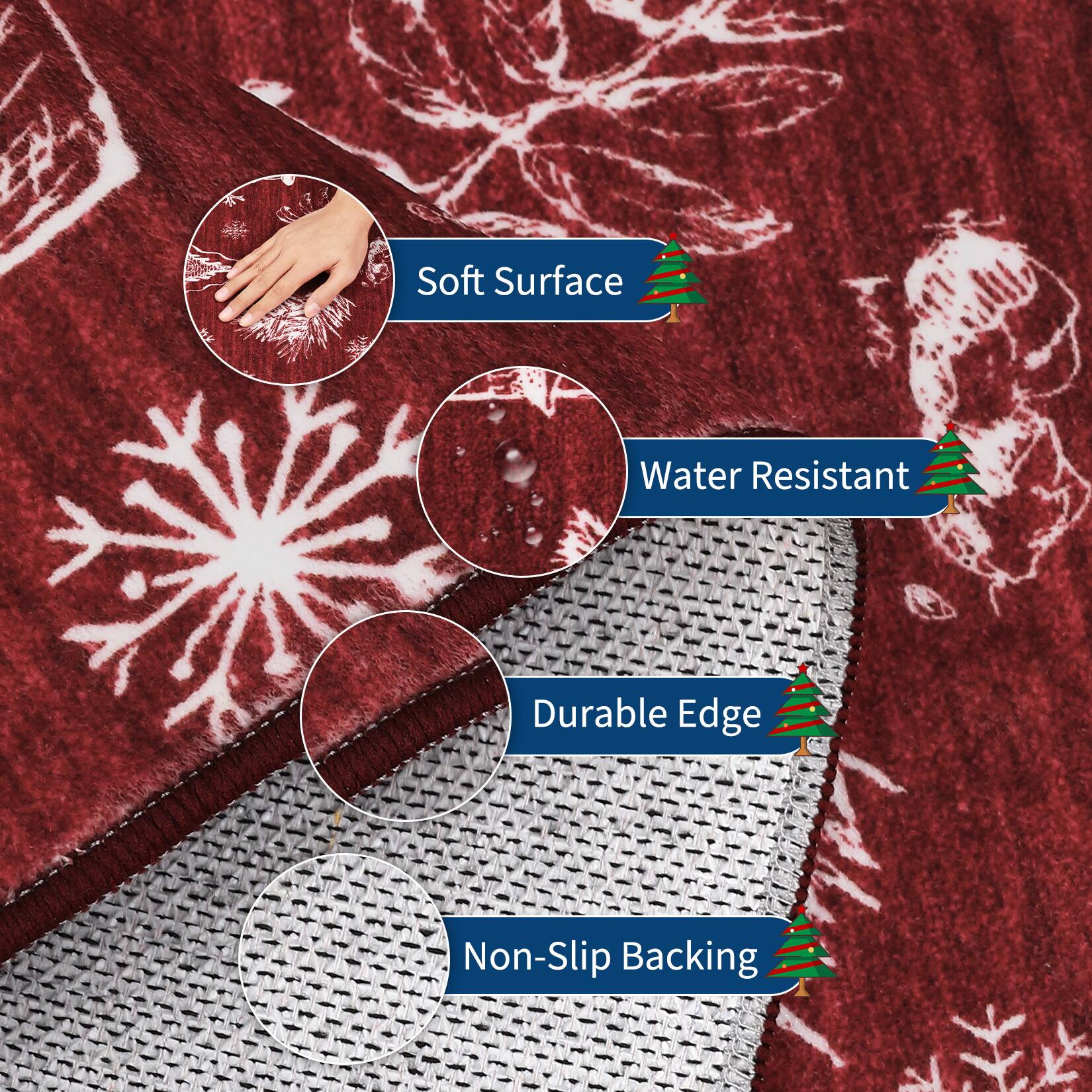 Acekool Christmas Winter Fairy Tale Area Rug for Living Room Ultra Thin ...