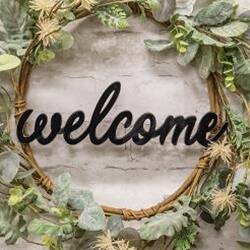 BreeBe *Hanging Script Welcome Sign Black G35424 - Best Buy