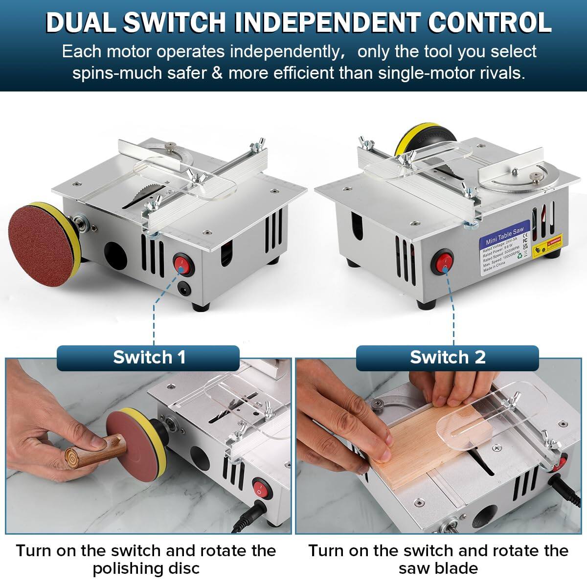 JETRANSPORT Mini Table Saws For Crafts Multi Functional Dual motor ...