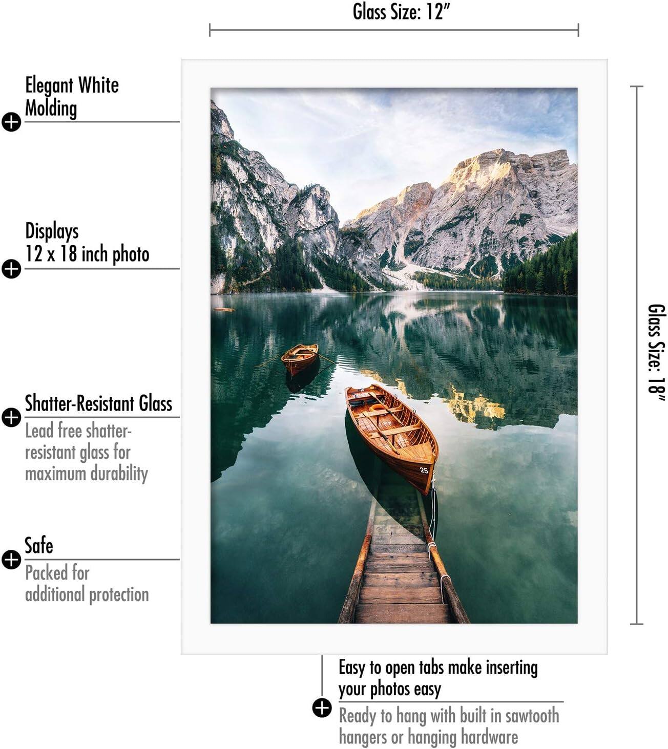 blue 12x18 Poster Frame with Shatter Resistant Glass Gallery Style ...