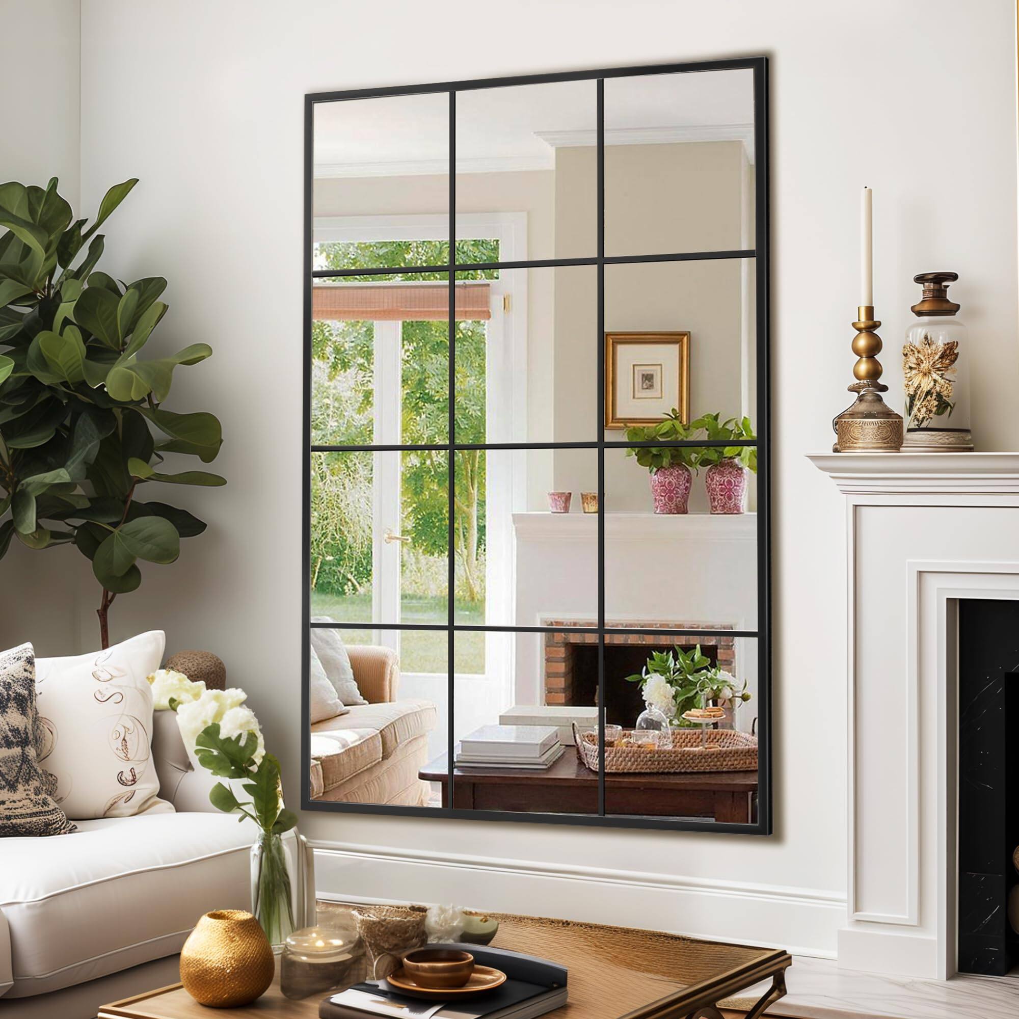 Comfort Essence Wall Mirror 24" X 36" Window Decorative Mirrors Metal ...