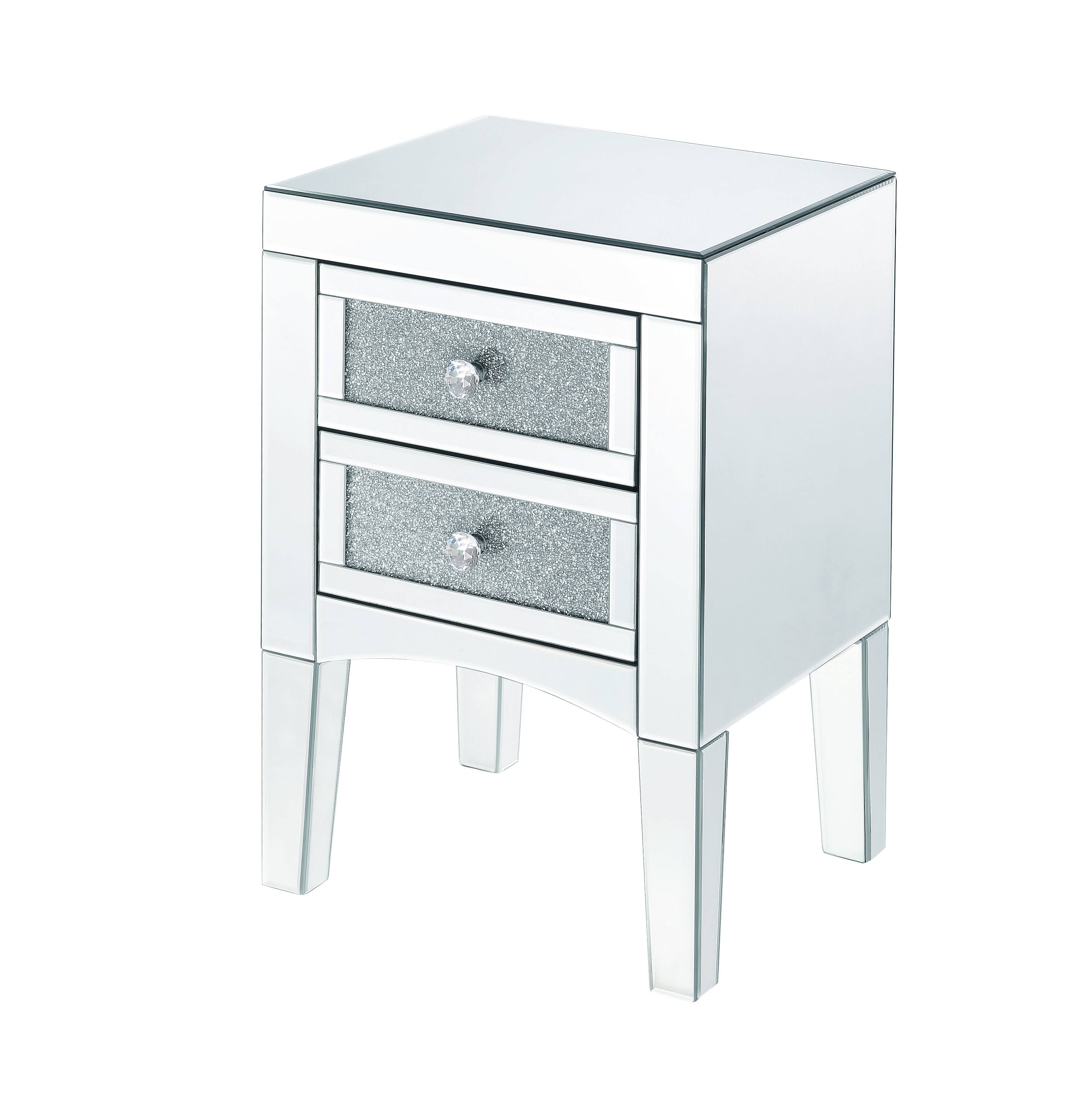 Manhattan Lane Wooden Night Table with 2 Spacious Drawers and Tapered ...