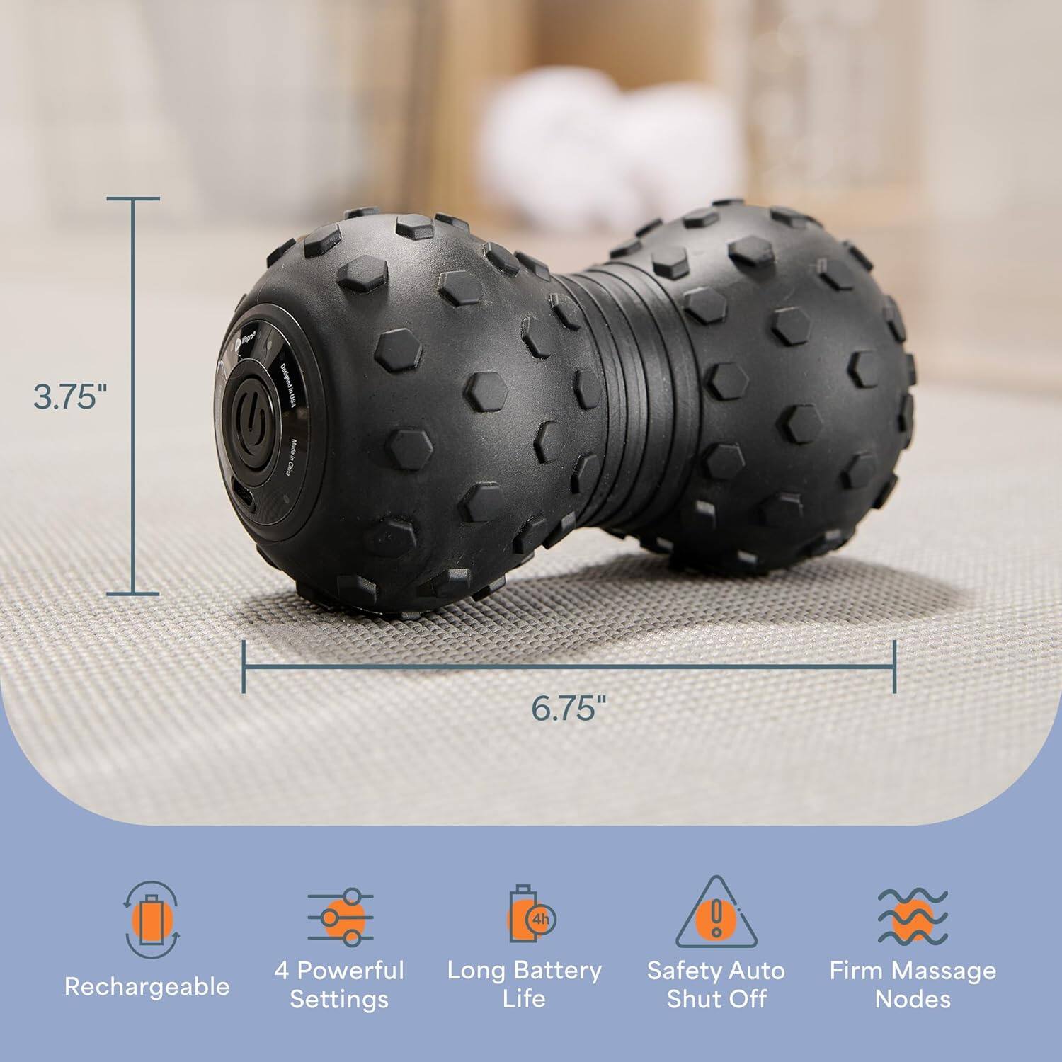 LifePro 4 Speed Vibrating Peanut Massage Ball & Foam Roller for ...