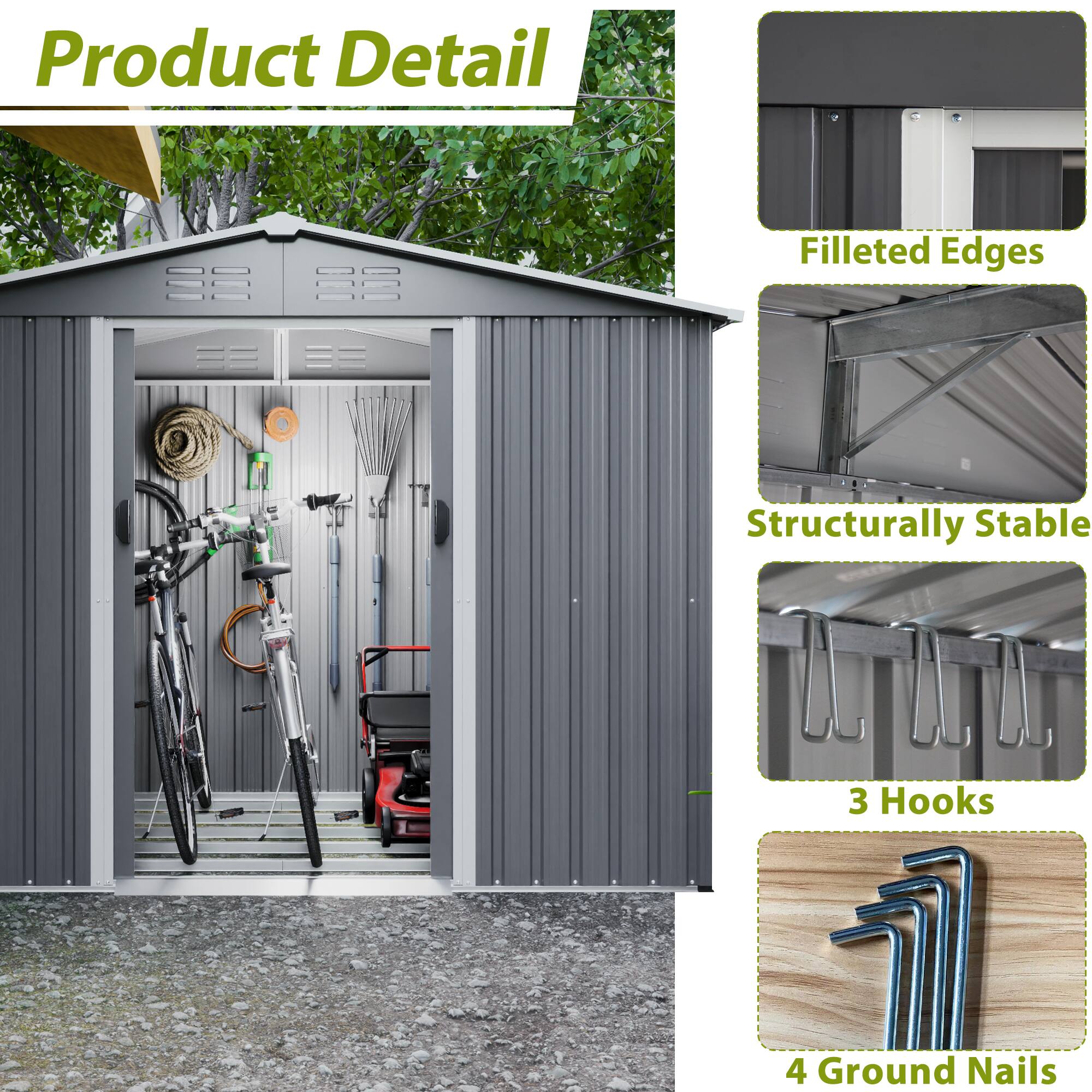 Product Detail- Filleted Edges- Structurally Stable- 3 Hooks- 4 Ground ...