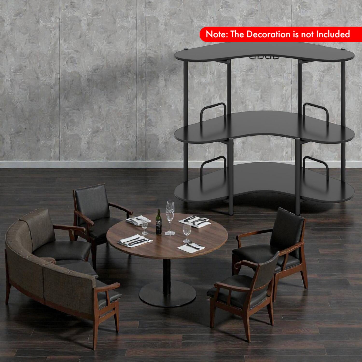 Hivvago Multi Tier Bar Table with Built In Glass Racks and Spacious ...