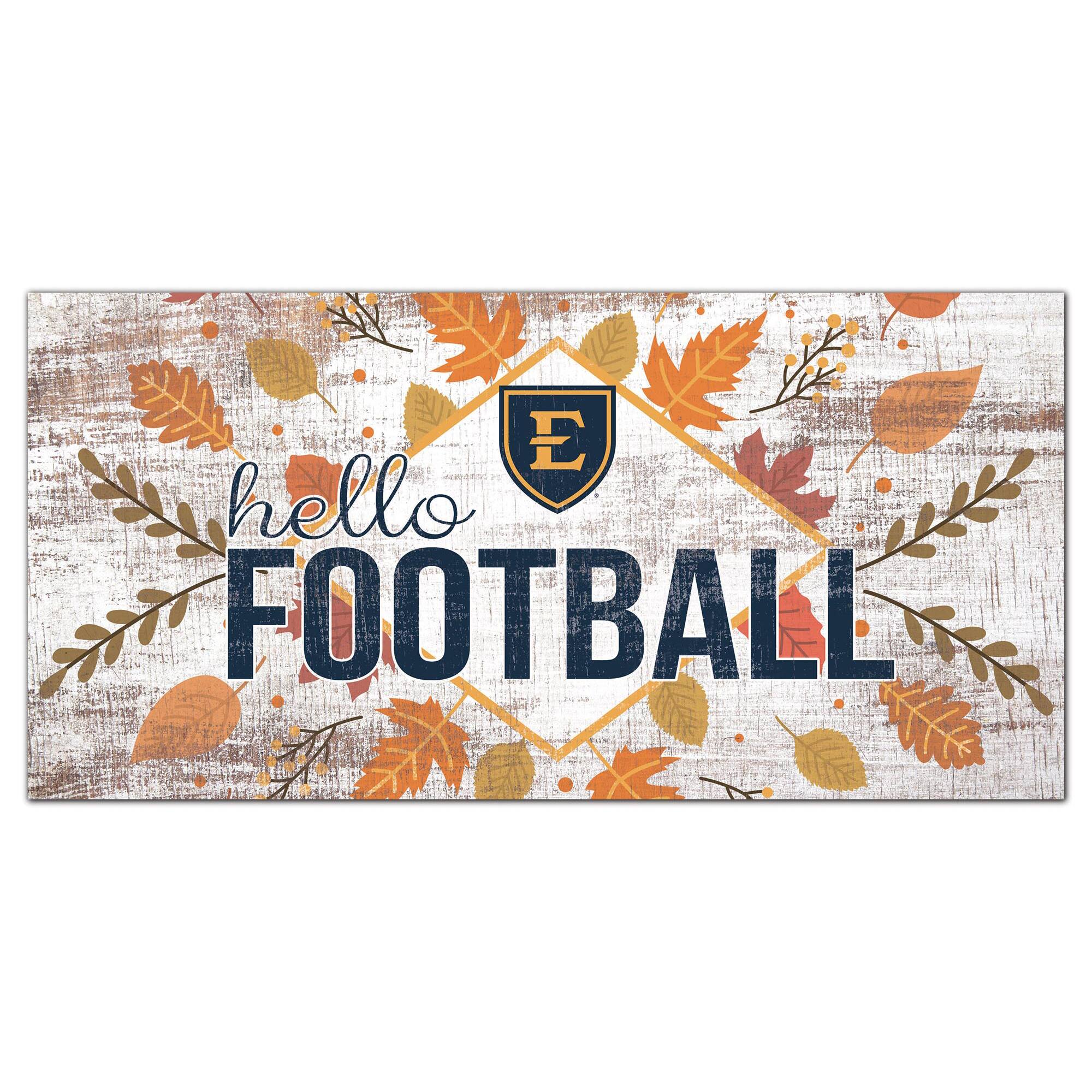 Fan Creations ETSU Buccaneers 6'' x 12'' Hello Football Wall Art White ...