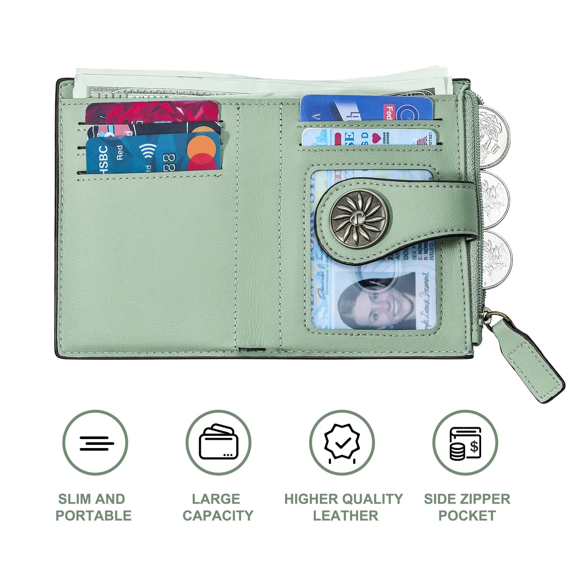 Jadie Link Small Wallet Women Bifold Rfid Blocking Card Holder Leather ...
