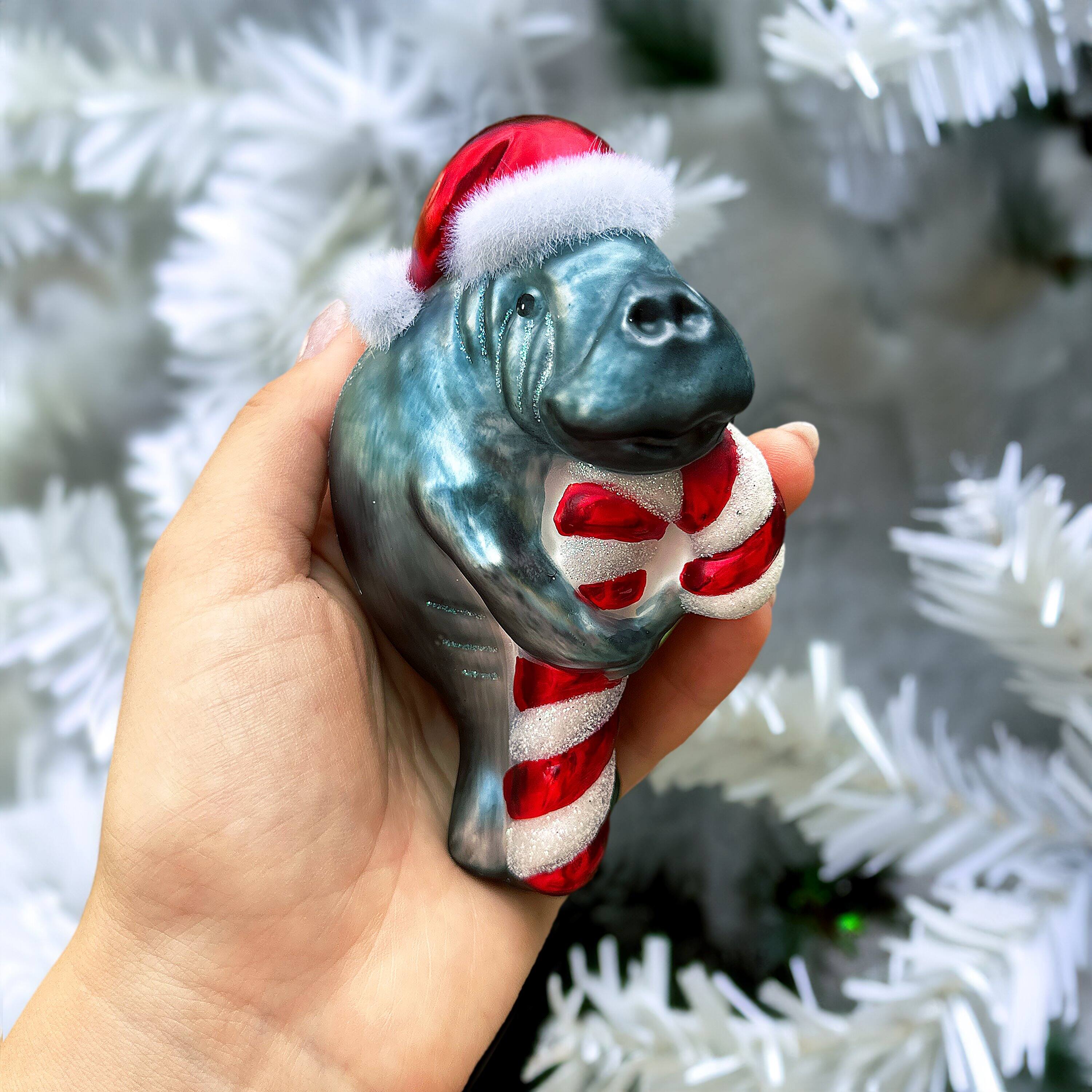 OrnamentallyYou Aquatic Manatee Glass Christmas Ornament Sea Cow ...