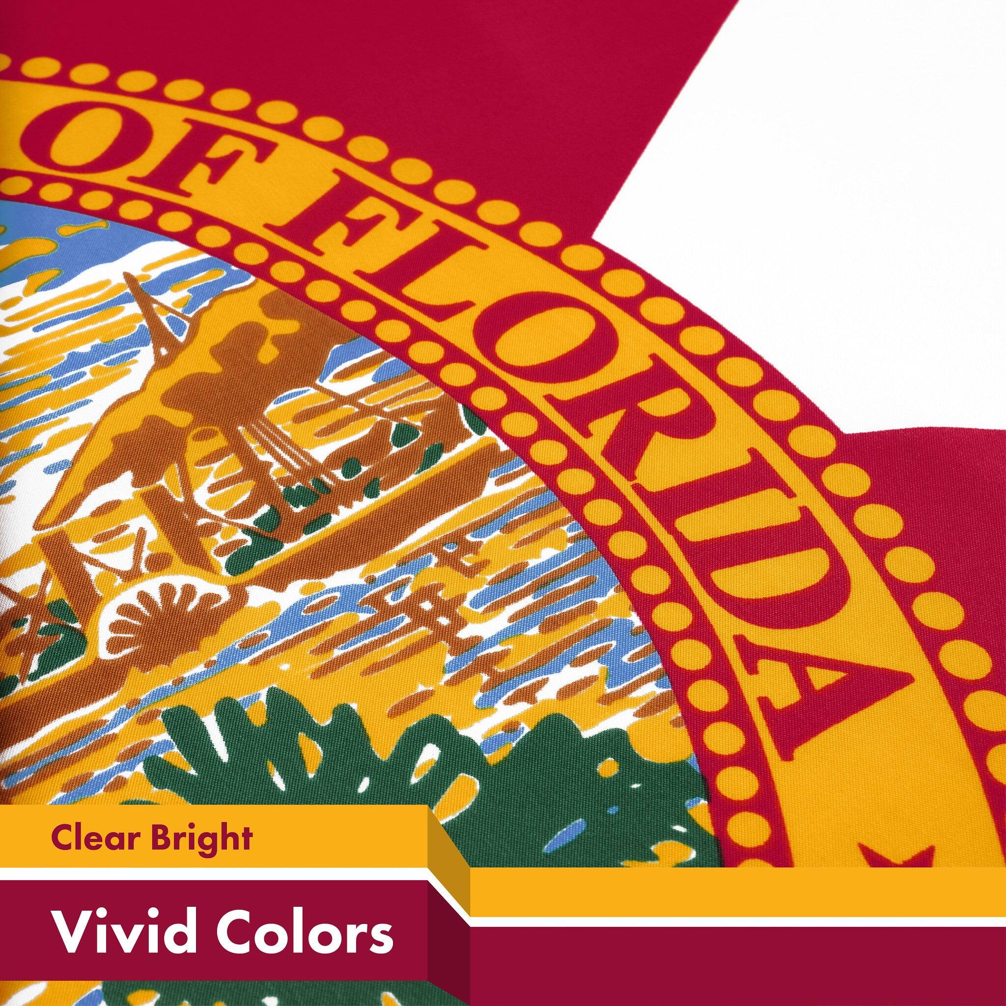 G128 Florida State Flag 2 Pack 3x5 Ft 150D Polyester Indoor/Outdoor 4 ...