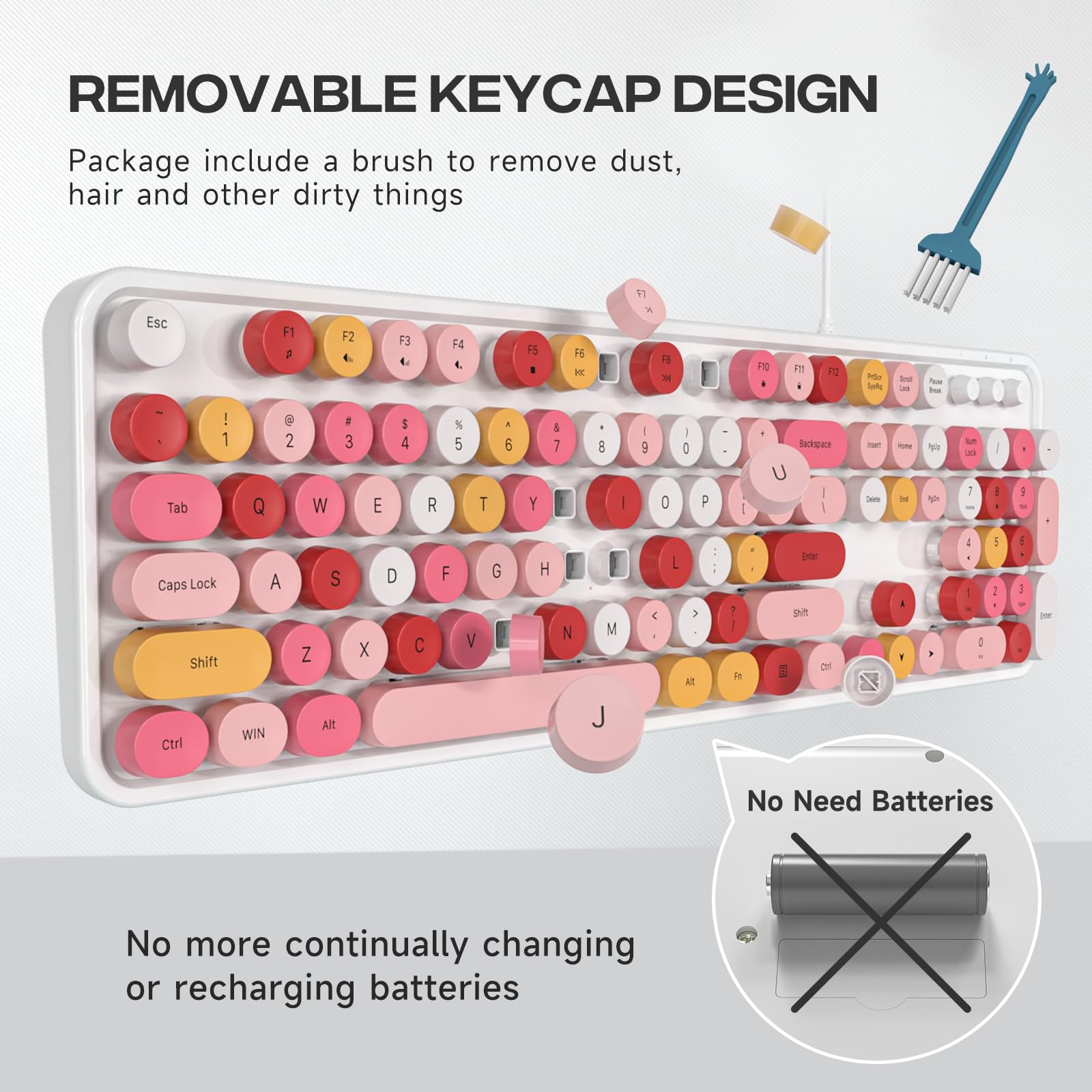 Stamp n Camp Wired Computer White Colorful Full Size Round Key ...