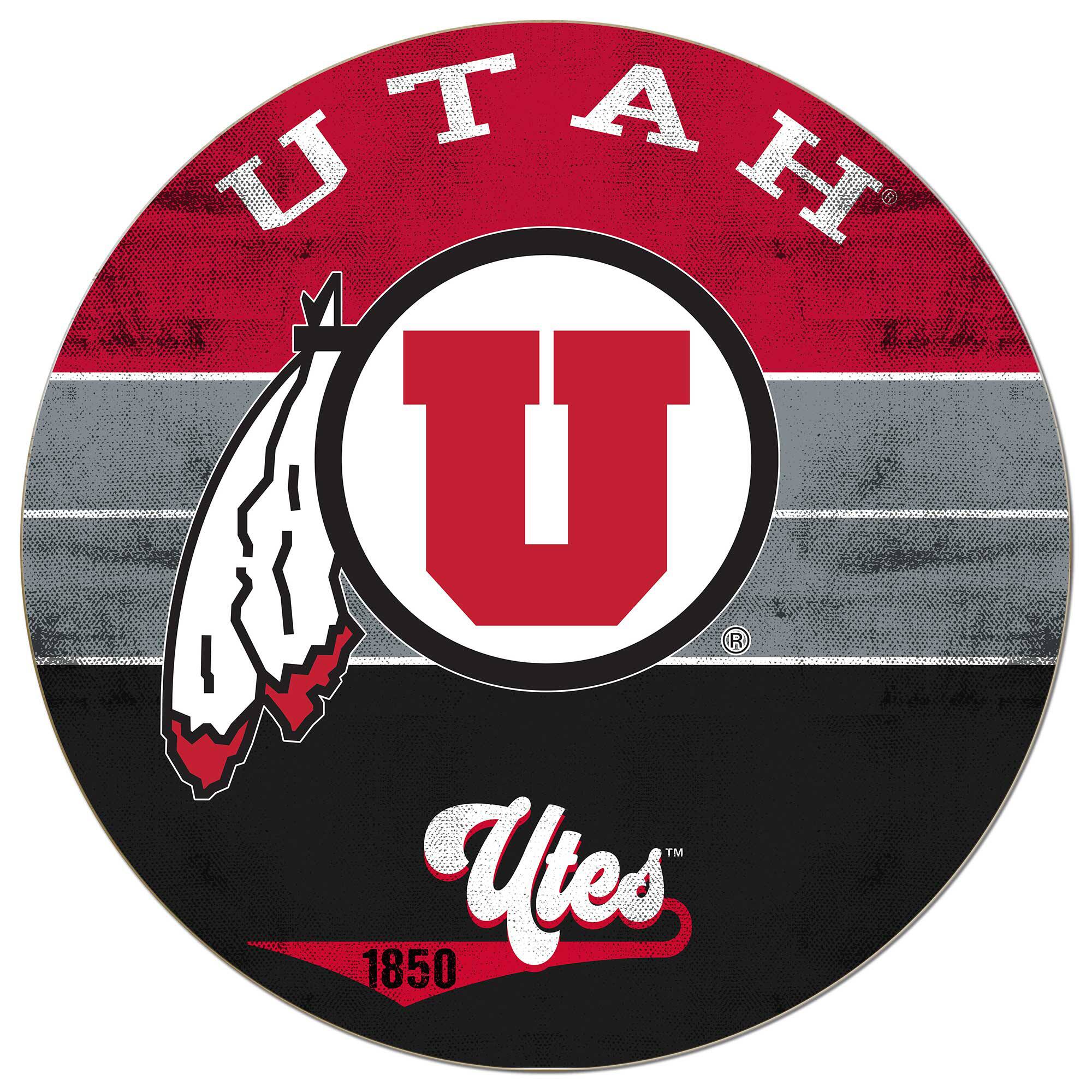 Jardine Utah Utes 20'' x 20'' Retro Logo Circle Sign Red 4939602 - Best Buy