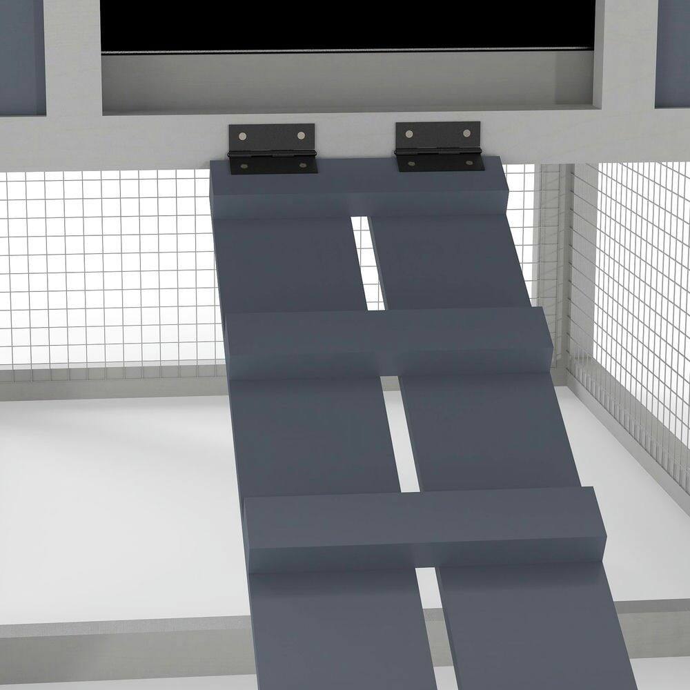 Resenkos Large Wooden Coop, 2 Level Hen House With Nesting, Run ...