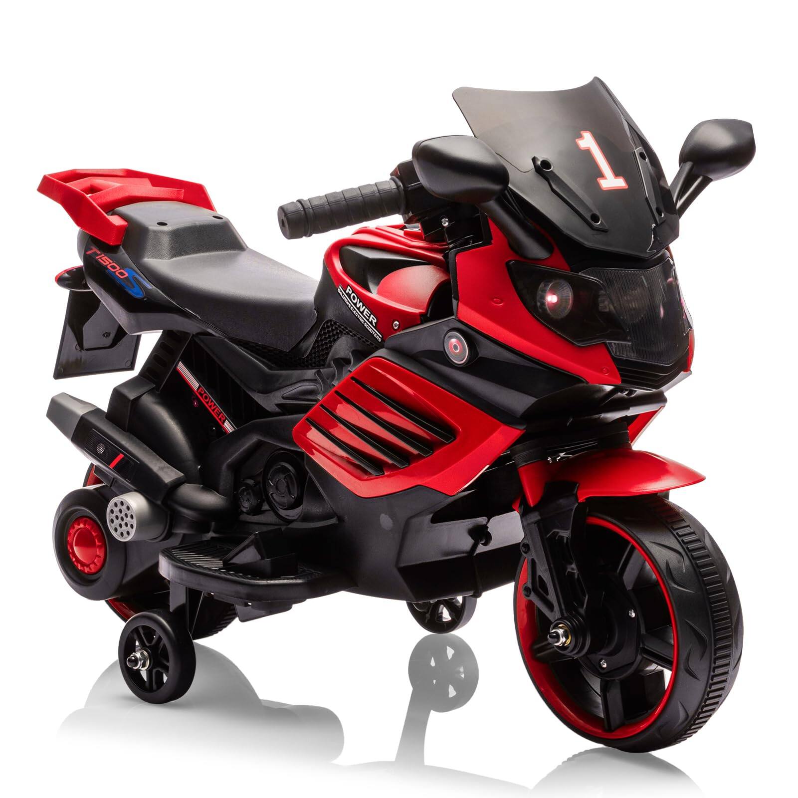 Acekool Kids Ride On Motorcycle, 6V Battery Powered Electric Motorcycle, w/Treaded Tires, Horn ...