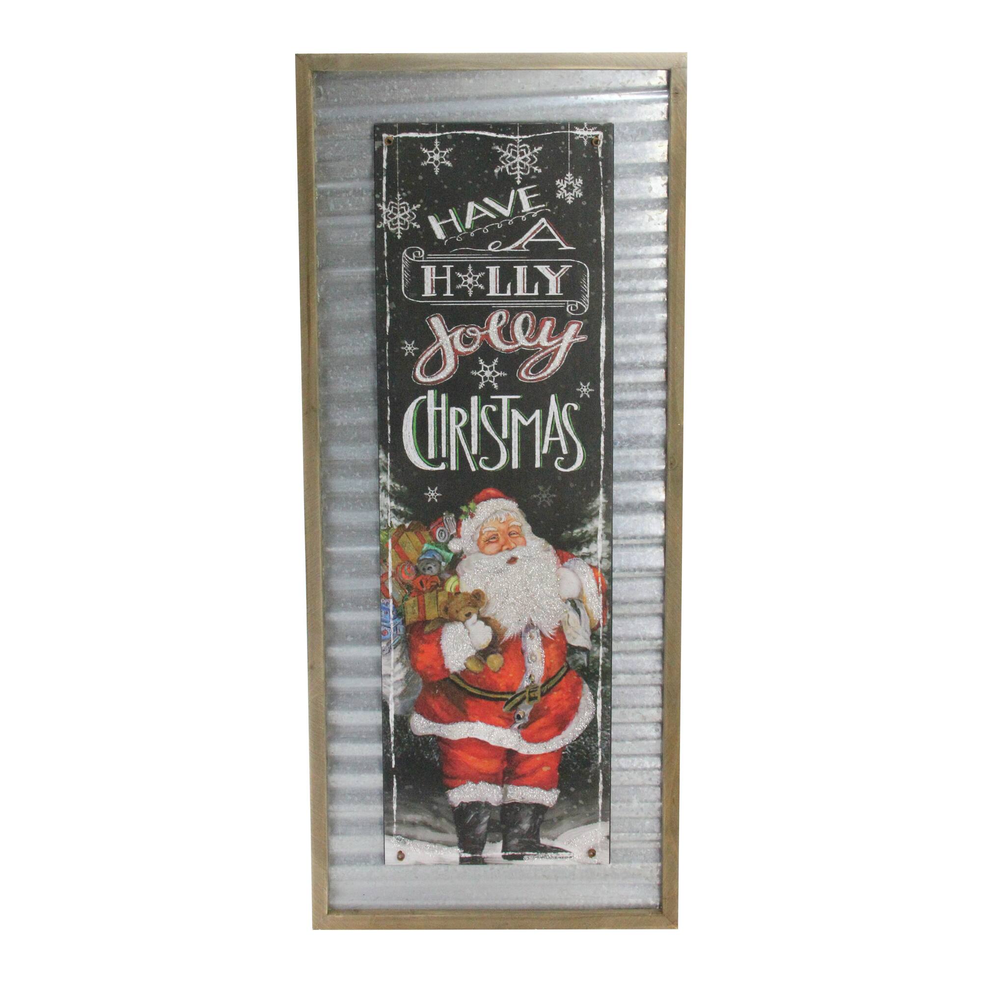 Melrose 31.5” Red and “Have a Holly Jolly Christmas” Decorative Santa ...