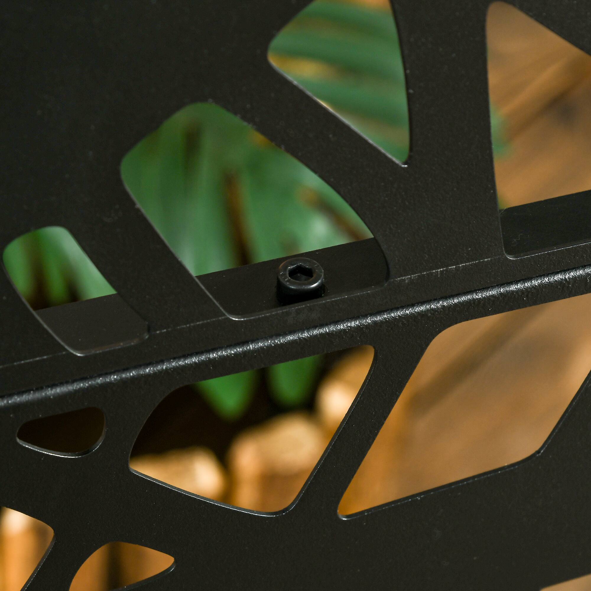 Outsunny Decorative Outdoor Privacy Screen, See Through Outdoor Divider ...