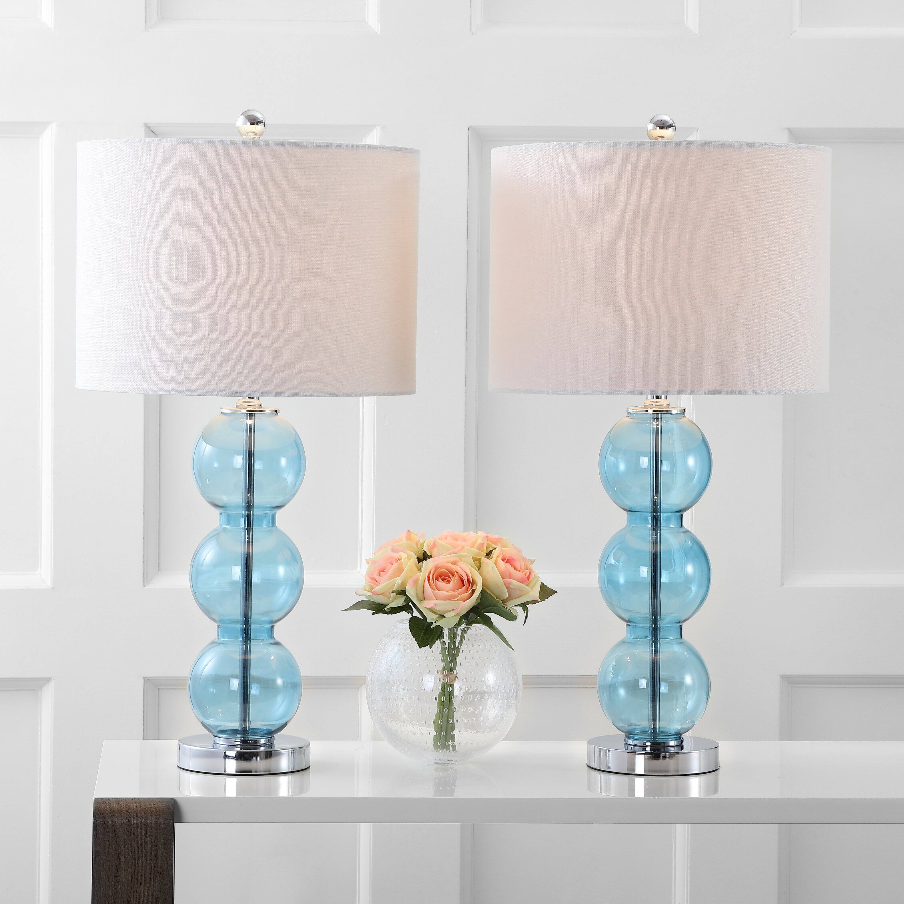 Jonathan Y Bella 27" Glass Triple Sphere LED Table Lamp, /Chrome (Set ...