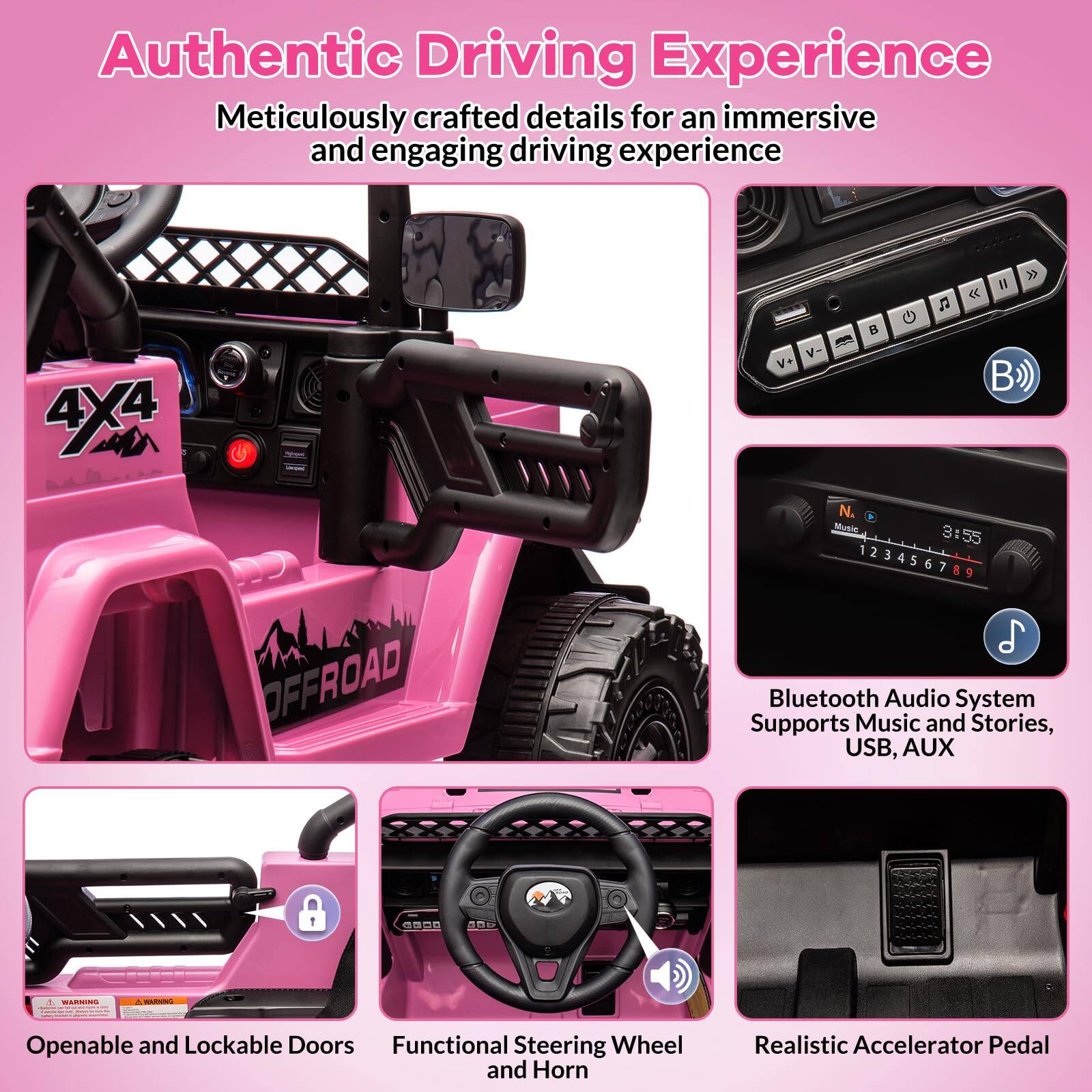 Acekool 12V Kids Ride On Toy for Kids Ages 37 96 Months,Electric Truck ...