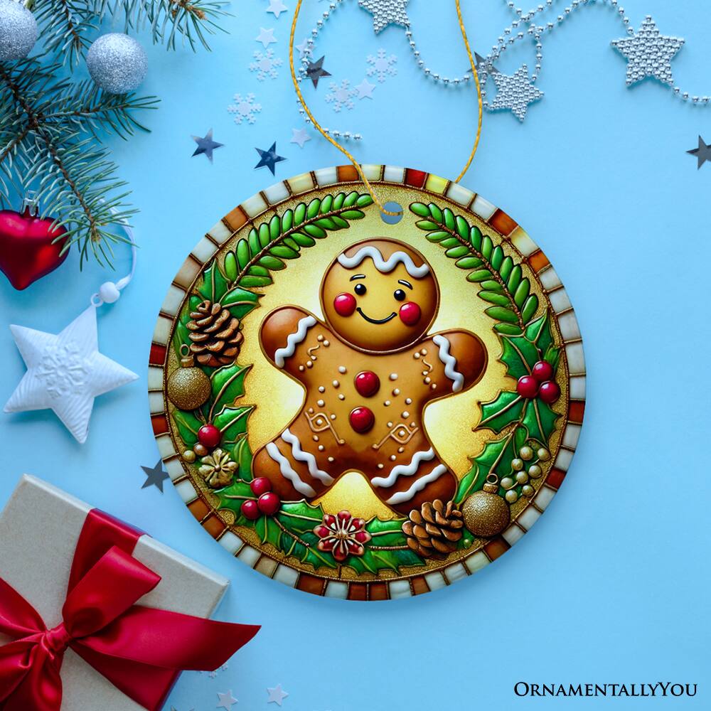 OrnamentallyYou Golden Gingerbread Man Delight Ornament Radiant Holiday ...