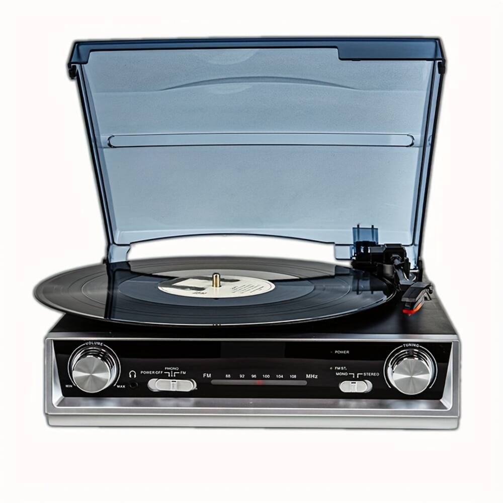 Phivve 3 Speed Vinyl Record Player with Built In Speaker, Turntable ...