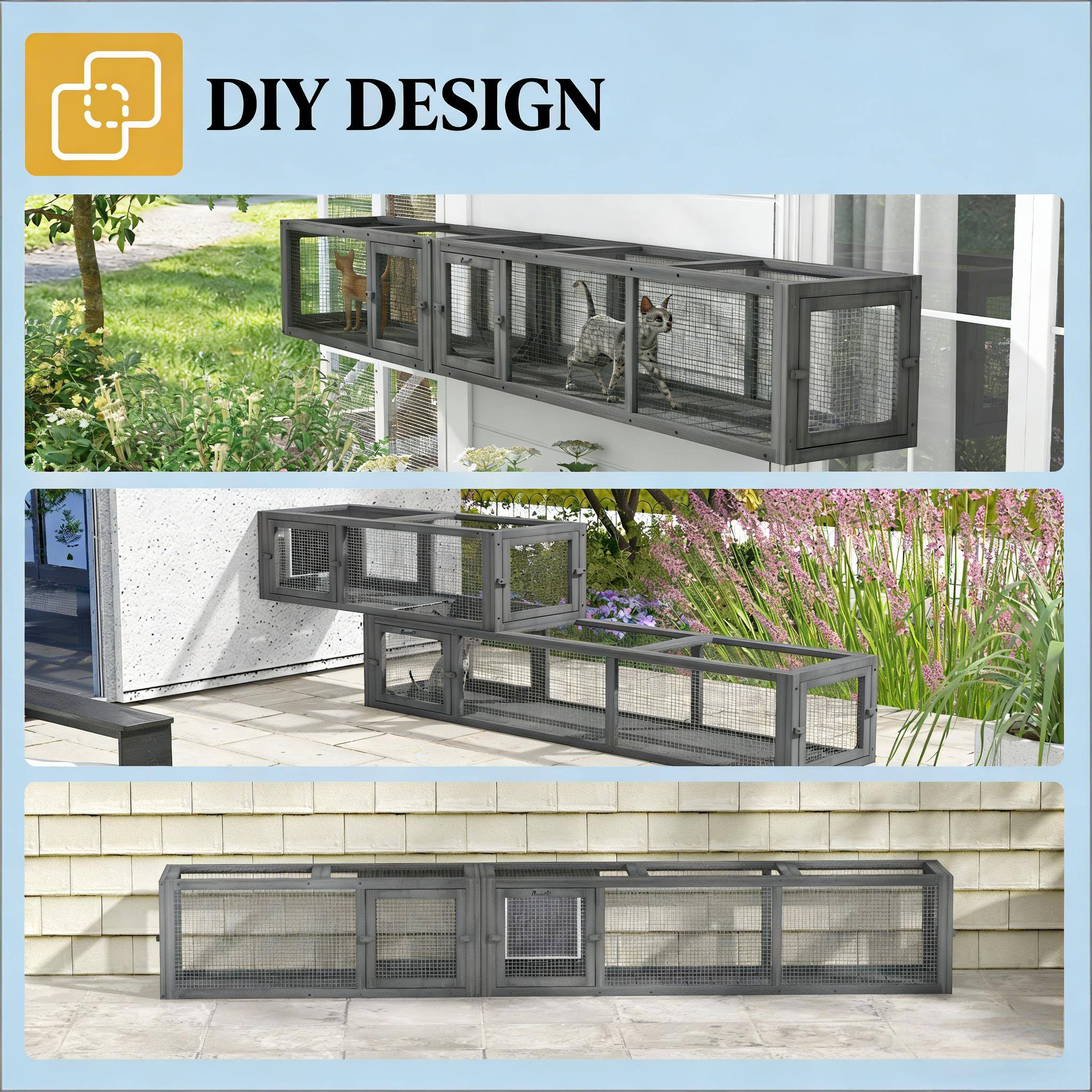 TinyHomie Wooden Cat Tunnel Cat Play Tunnel SF-J-T3971P436852 - Best Buy