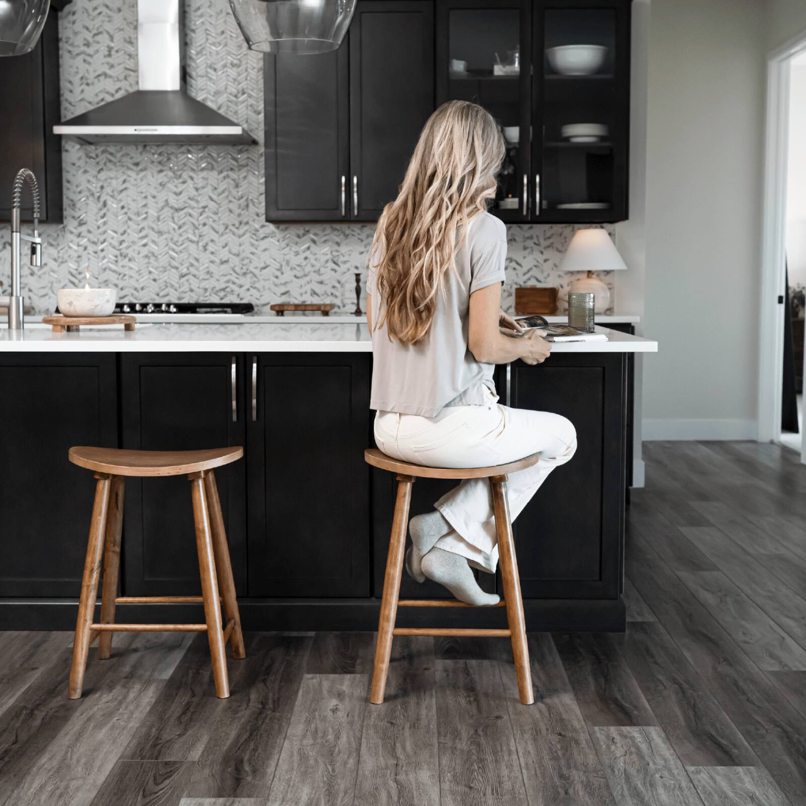 Maven Lane 25" Luna Counter Stool In Wood Finish Rustic Natural ML151301-PCS-RN - Best Buy