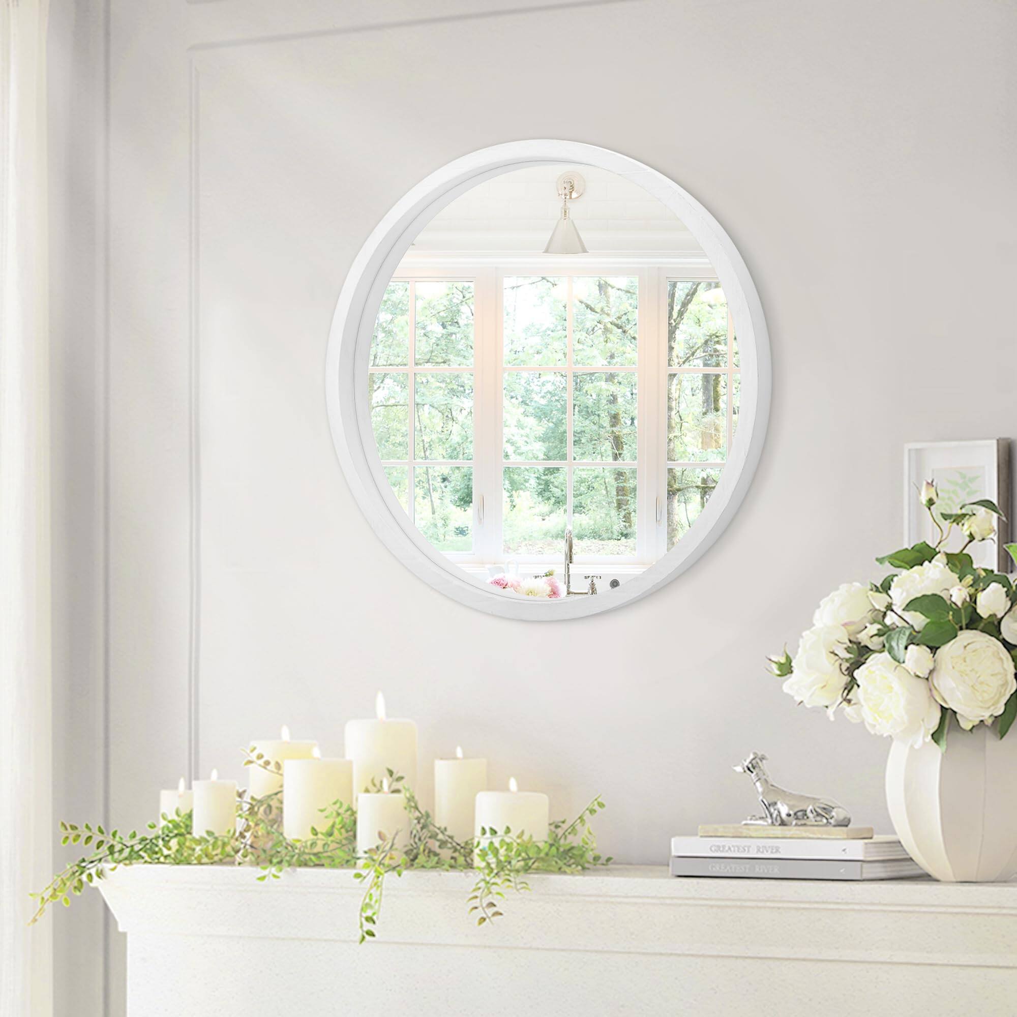 Comfort Essence Circle Wall Mirror Round For Bathroom Vanity Farmhouse ...