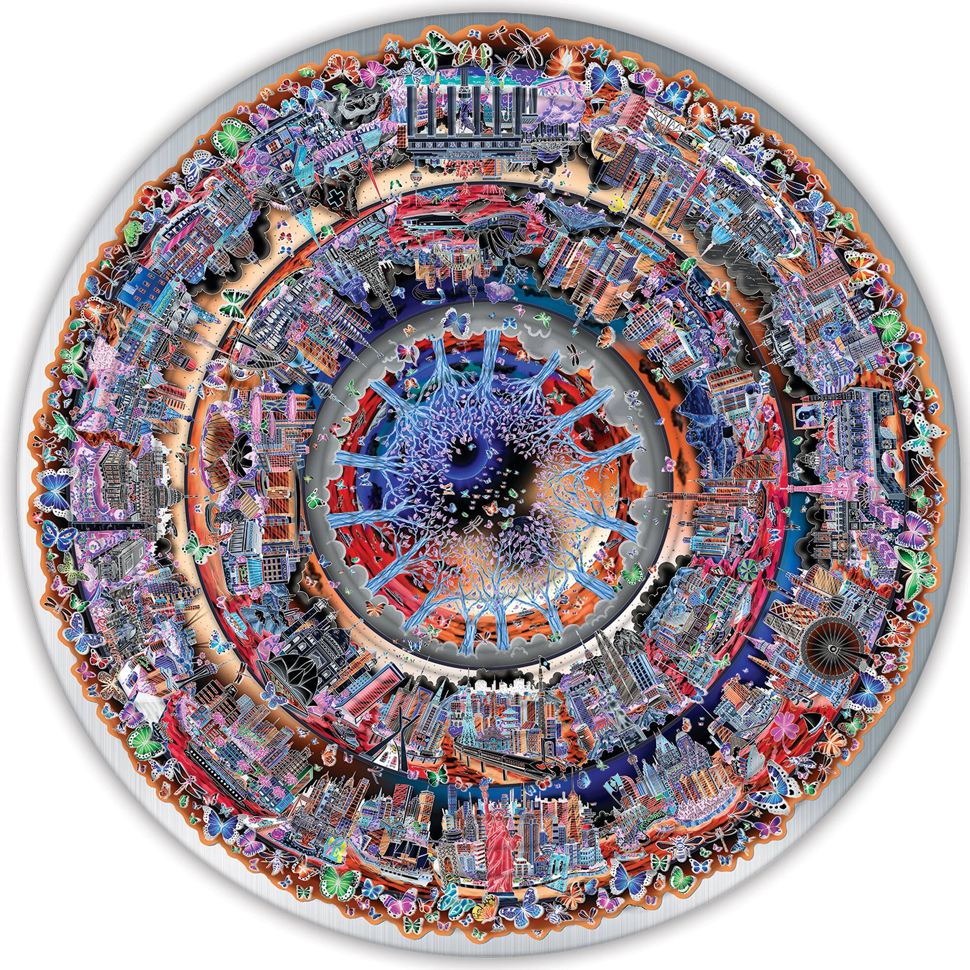 TCG Toys Spin Flip Puzzle: Charles Fazzino 2 In 1: Double Sided Puzzle ...