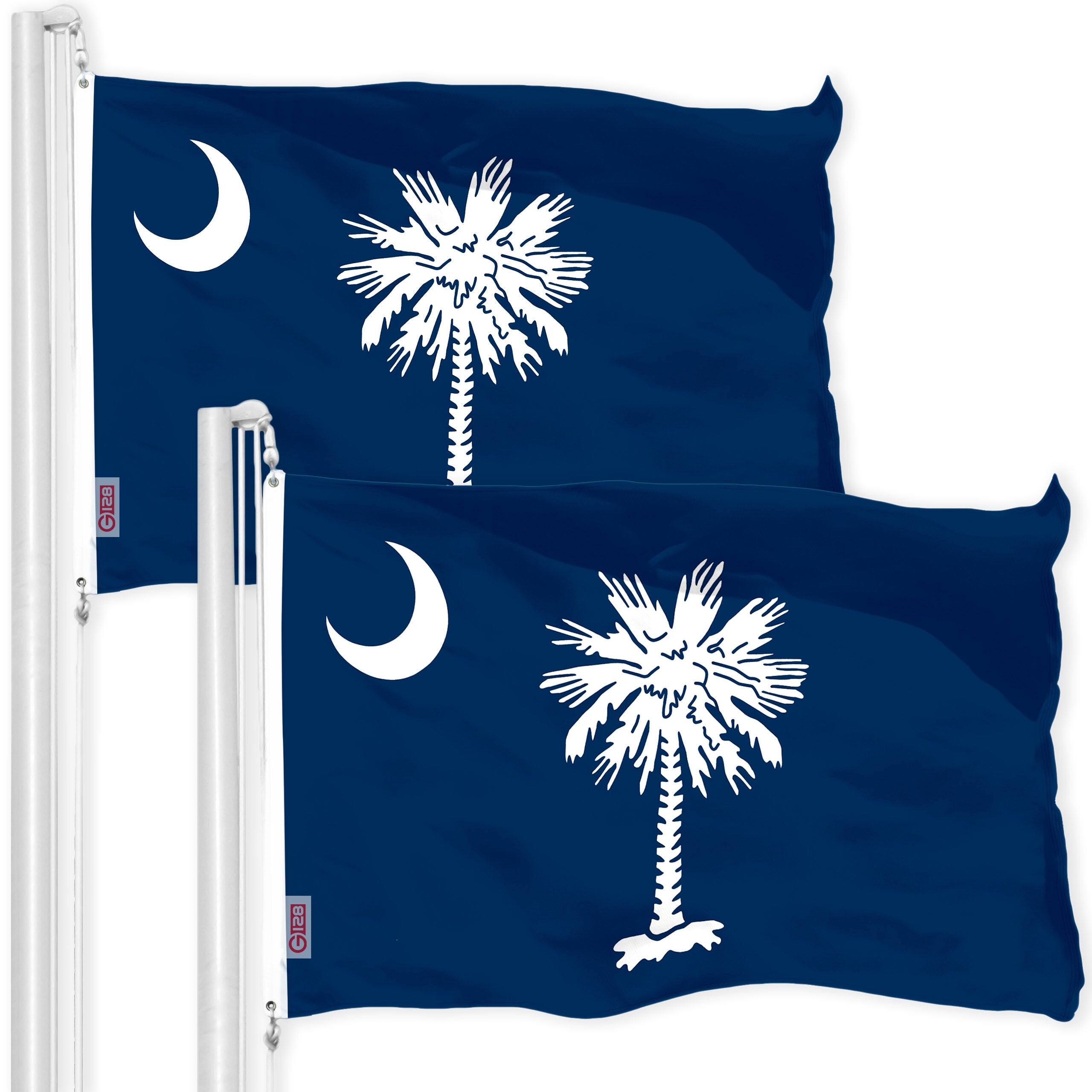 G128 South Carolina State Flag 3x5 ft 2 Pack 150D Printed Polyester ...