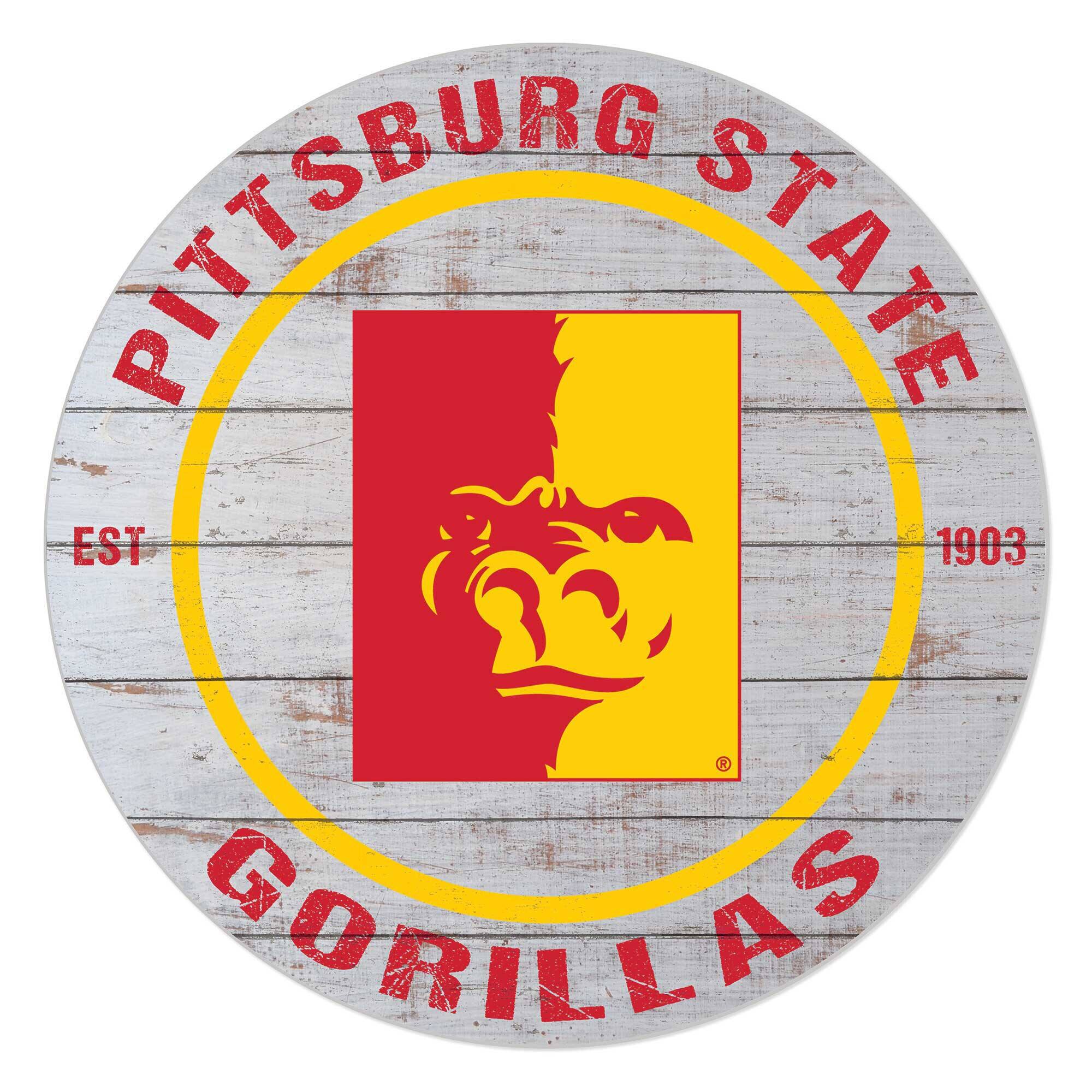 Jardine Pittsburg State Gorillas 20'' x 20'' Indoor/Outdoor Weathered ...