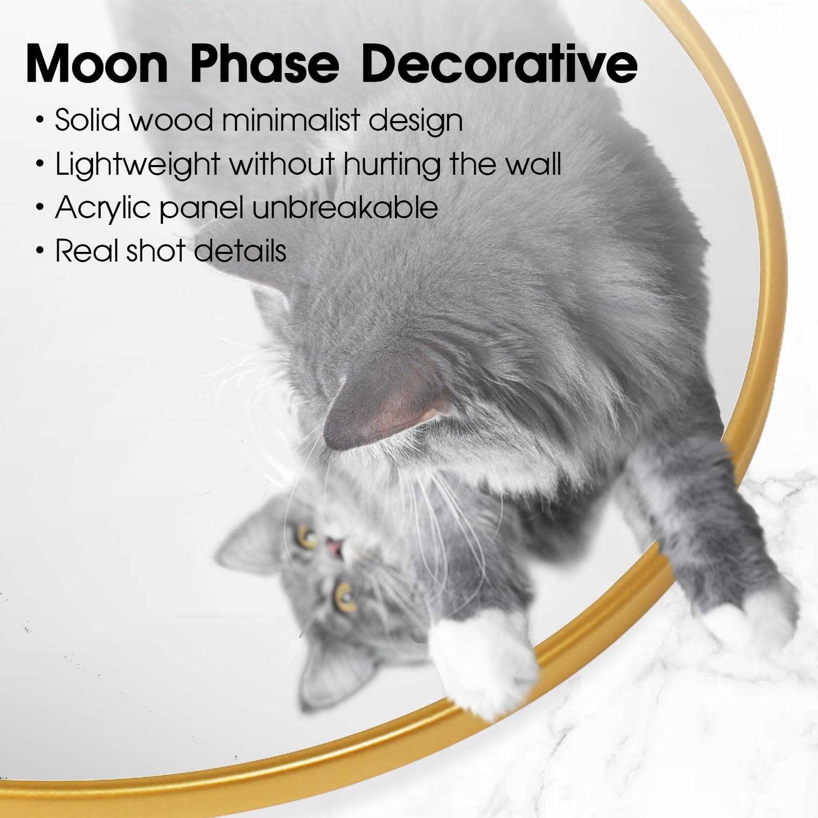 Live At Space Moon Phase Mirror Set 5 Real Glass Decor chic And ...