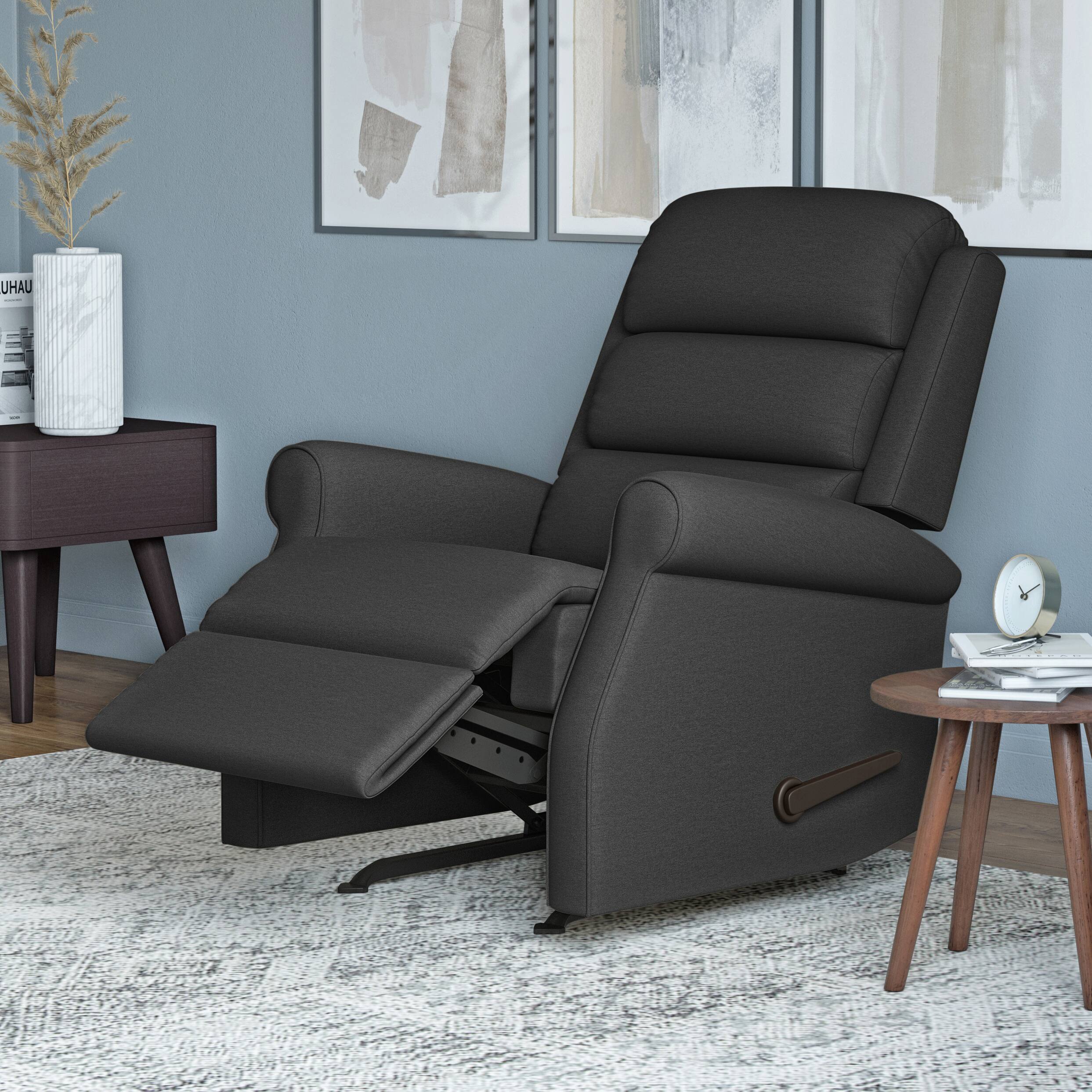 Best Buy ProLounger Lameur Left Handed Stitch Tufted Rocker Recliner Dark Gray RCL47 CNF17 LRK