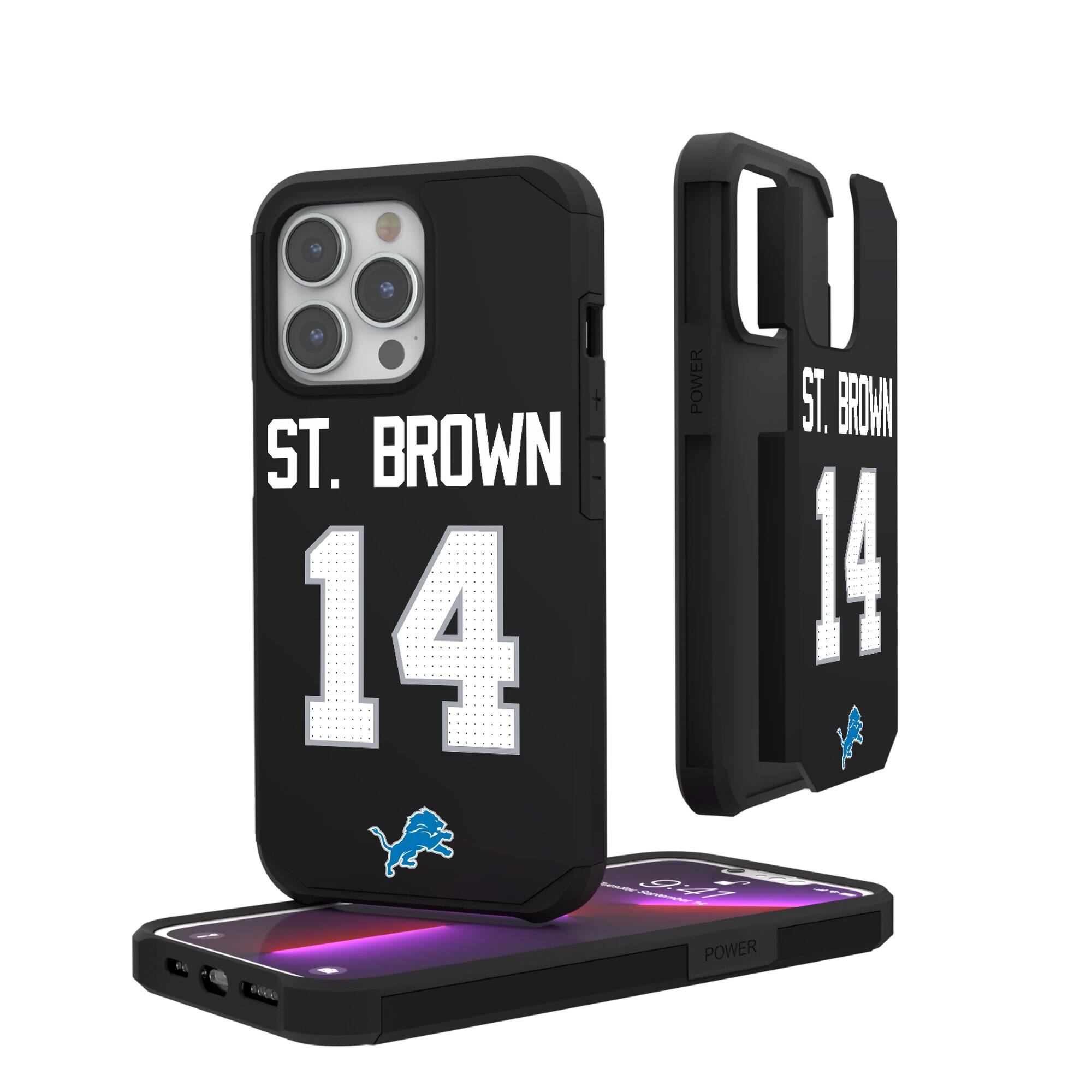 Keyscaper NFL Amon Ra St. Brown Detroit Lions iPhone Rugged Case 16 ...