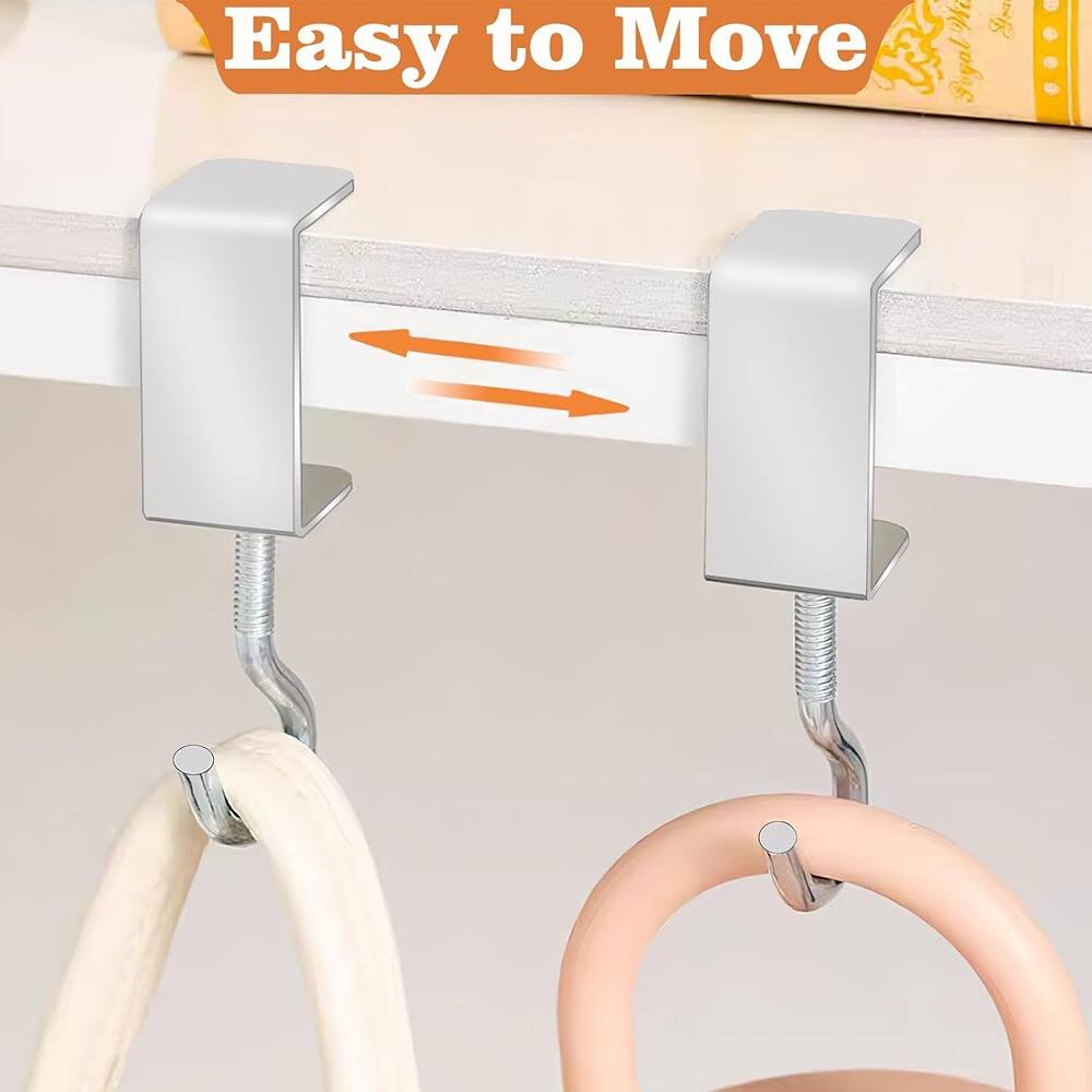 PARKER SLATER 6 Pcs Adjustable Table Hooks for Hanging Bags, Heavy Duty ...